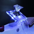 Juno Moonlight Color Changing LED Waterfall Bathroom Basin Sink Glass ...