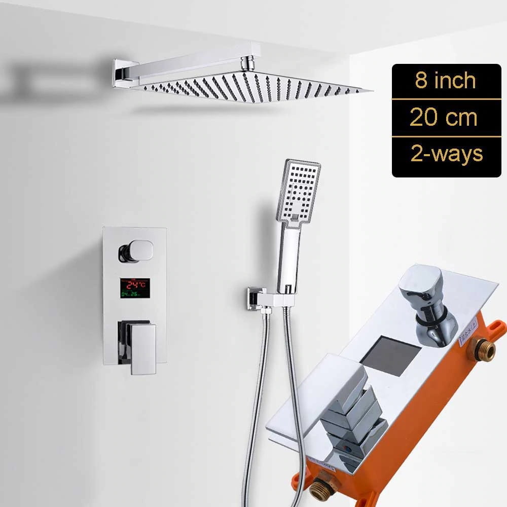 Juno New Temperature Display Mixer With Rainfall Shower System ...