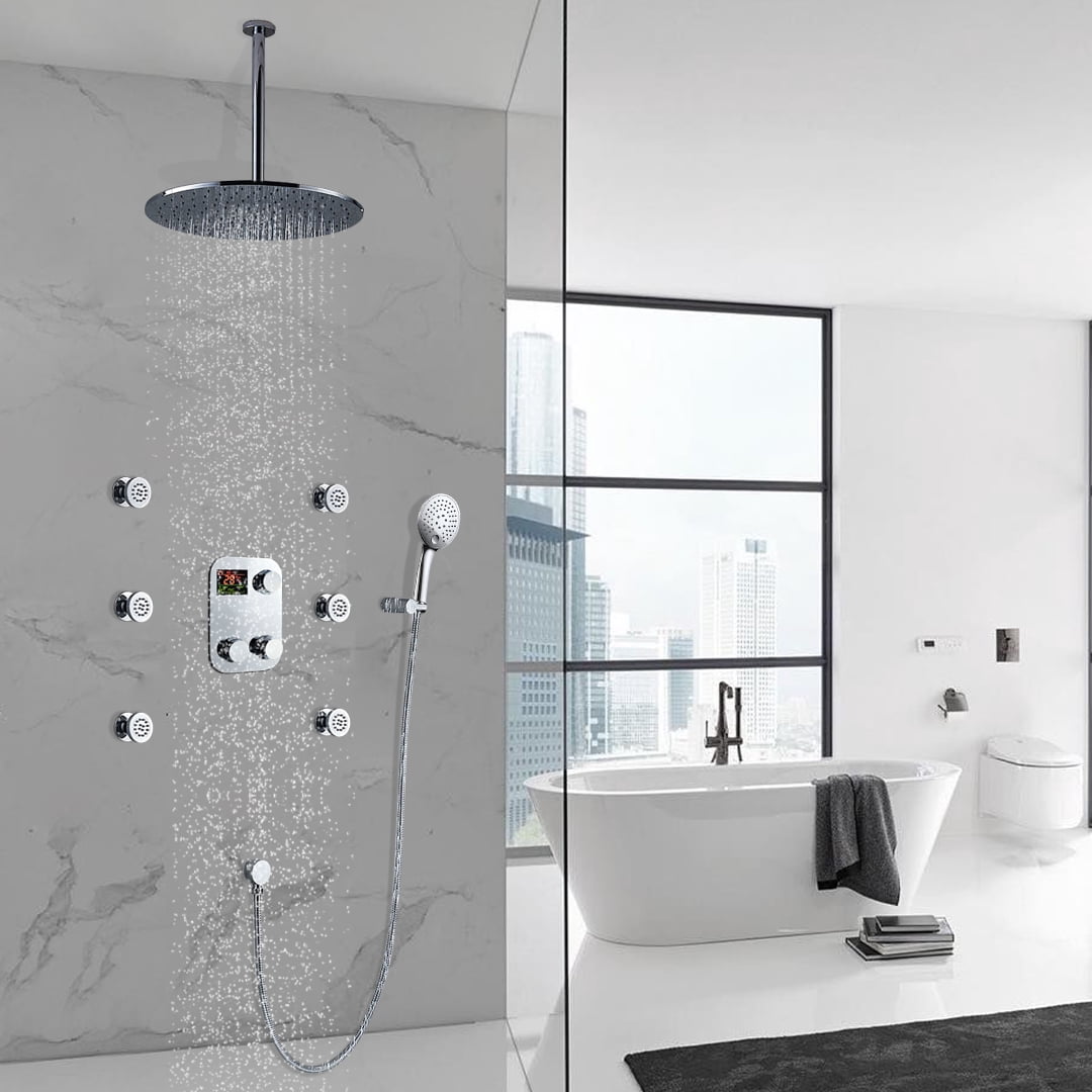 Juno Round Digital Massage Shower Faucet Large Shower Head - Walmart.com