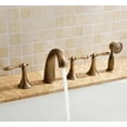 Juno Solid Brass Antique Design Bathroom Bath-Tub Deck Mount Faucet with Handheld Shower ...