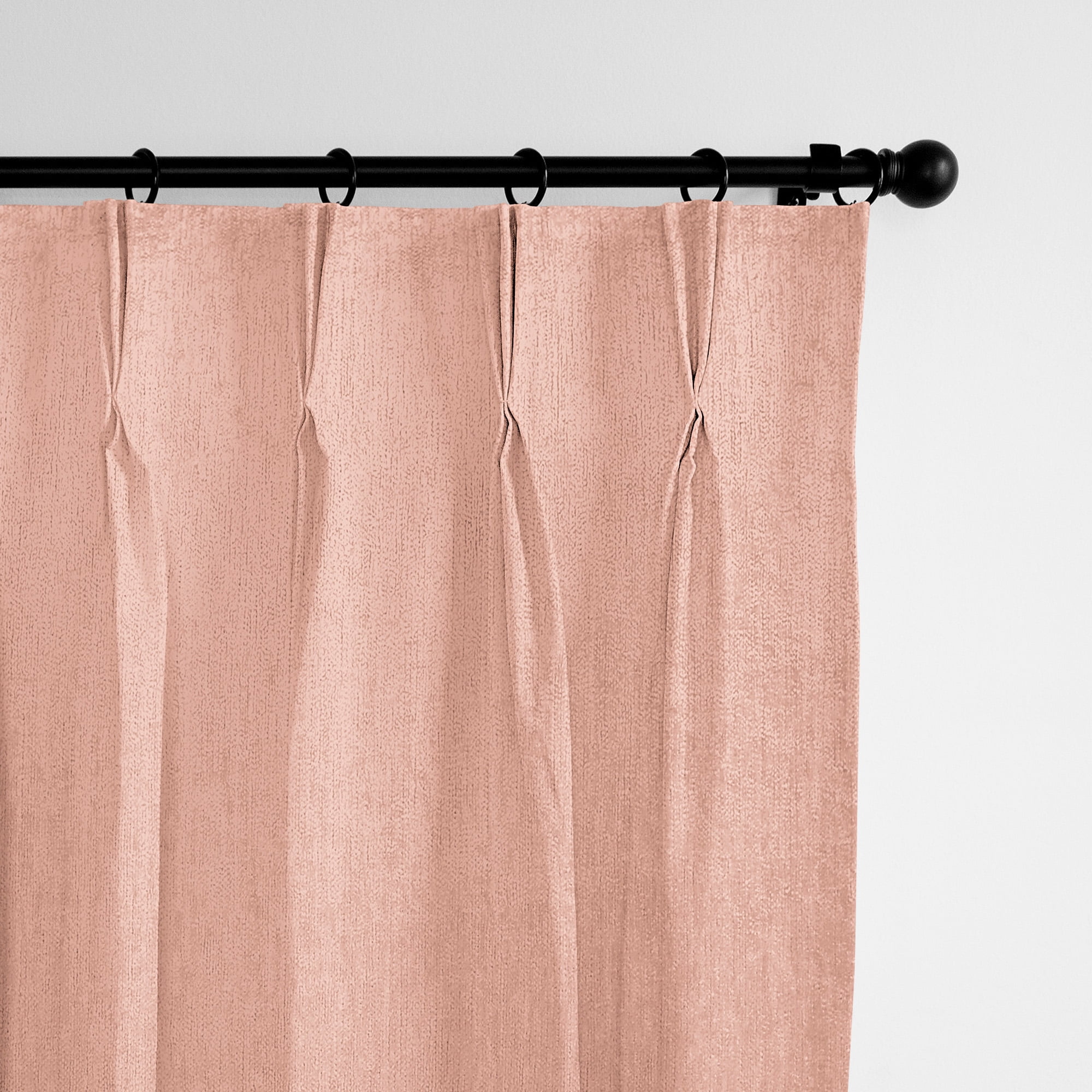Juno Velvet Blush Pinch Pleat Drapery Panel - Pair 20"x120" - Walmart.com