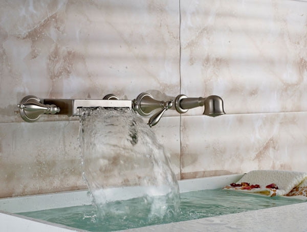 Juno Wall Mount Bathtub Waterfall Faucet with Hand Shower - Walmart.com