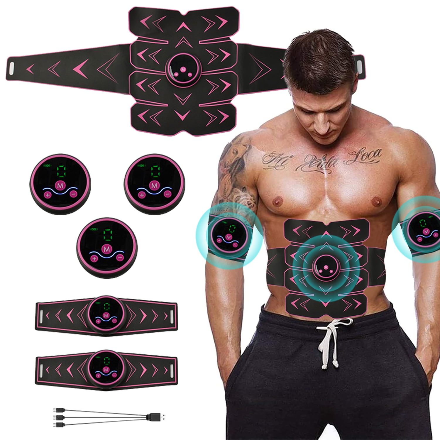 Junovo Abs Stimulator Abdominal Muscle Toning Belt Ab Muscle Trainer ...