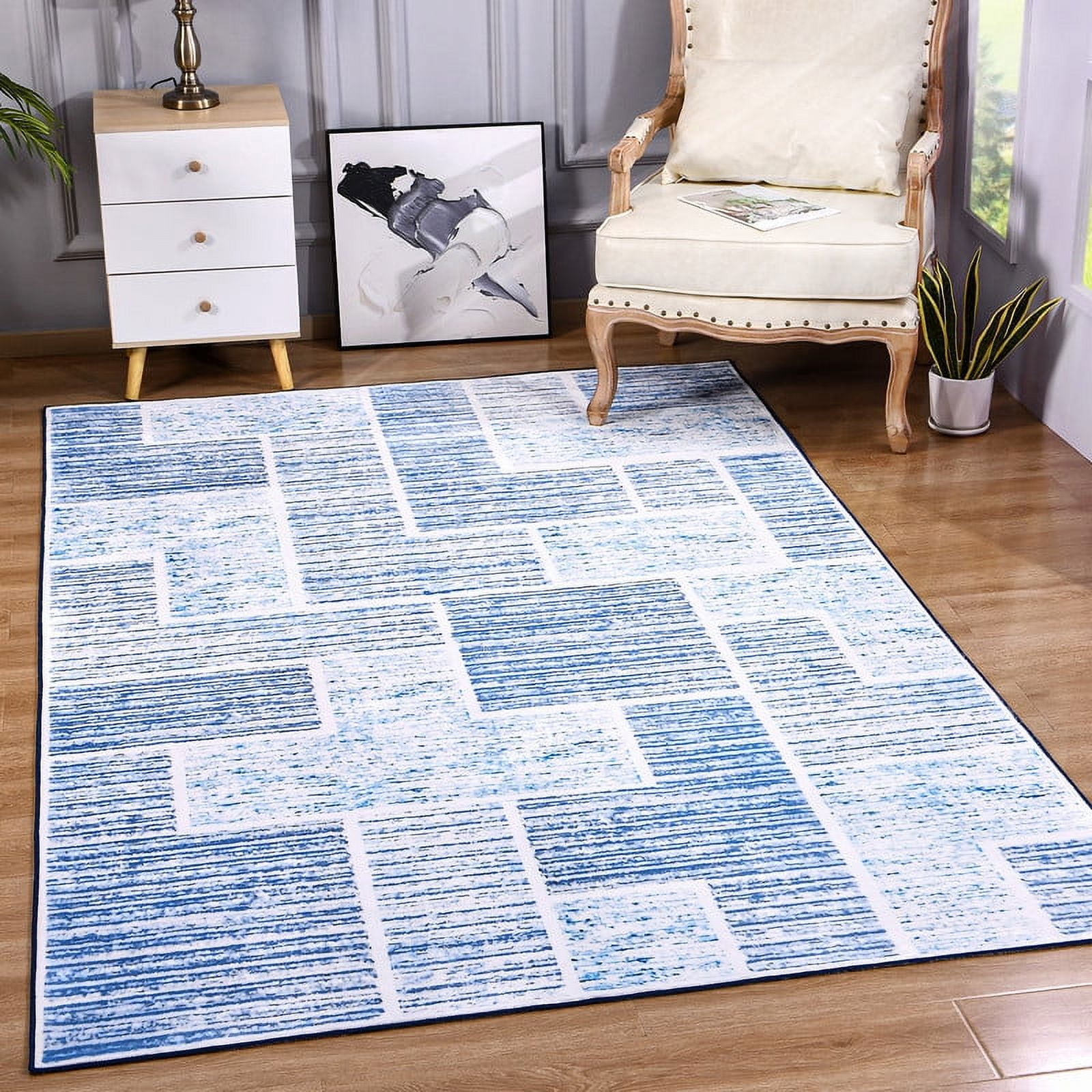Junovo Washable Upgrade Area Rug Super Soft Rugs with Non-Slip Backing ...
