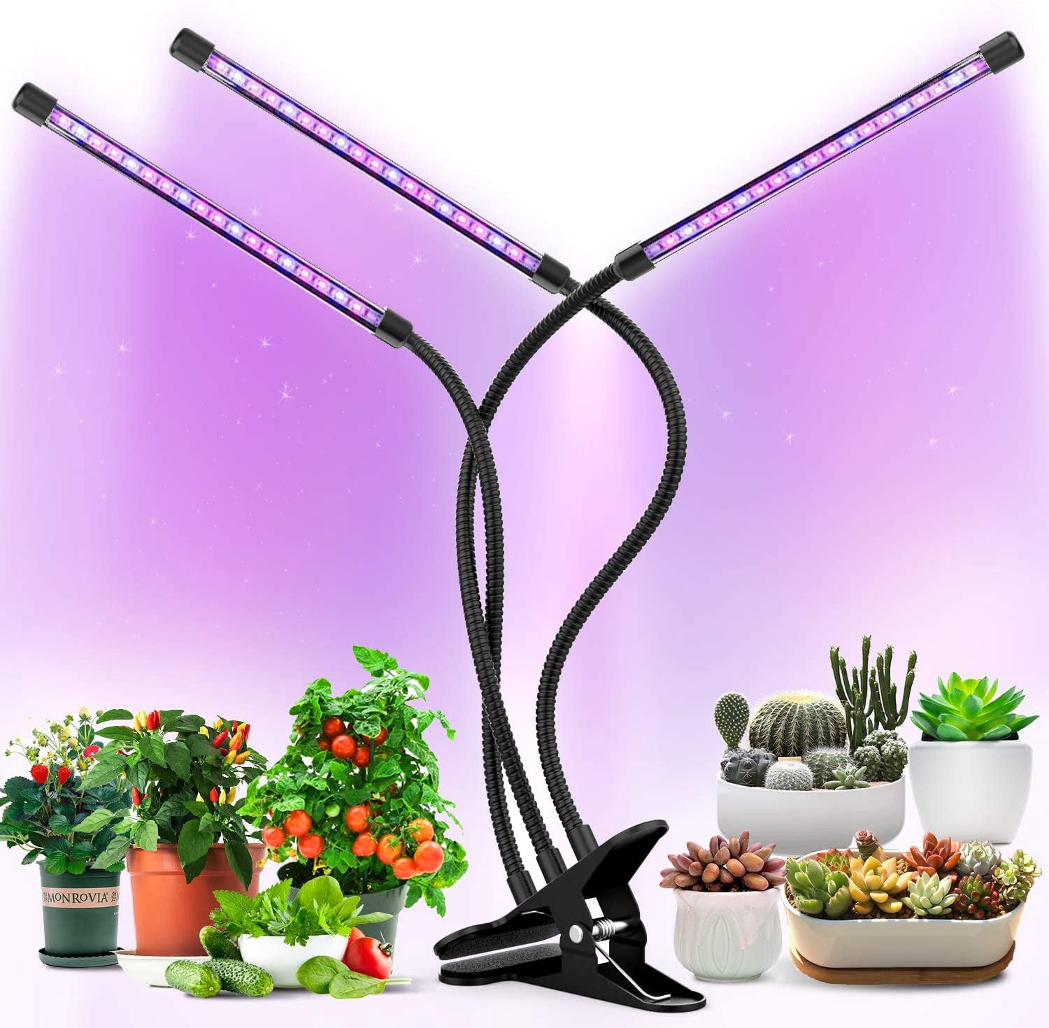 Junovo Grow Lights for Indoor Plants Full Spectrum LED Plant Grow Light ...