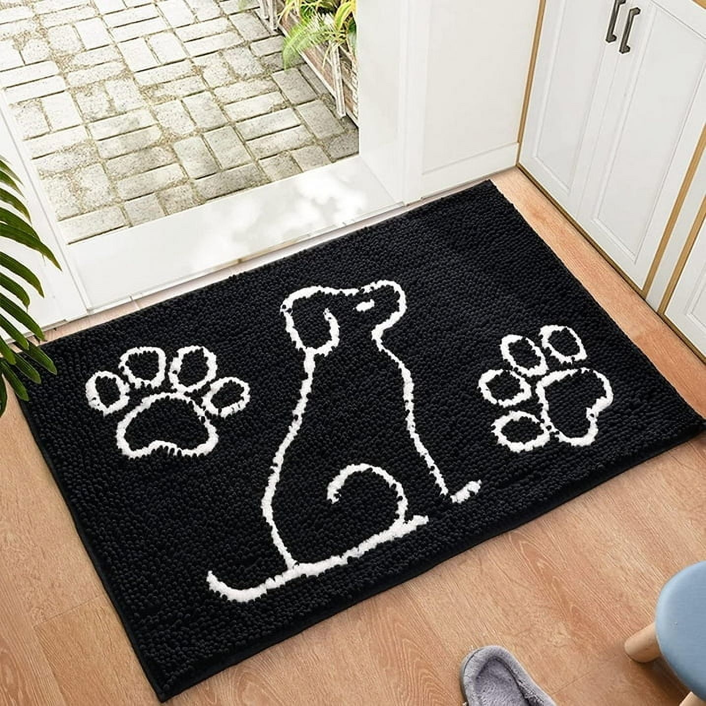 Junovo Indoor Door Mat Rug Super Absorbent Doormats for Muddy Shoes Dog ...