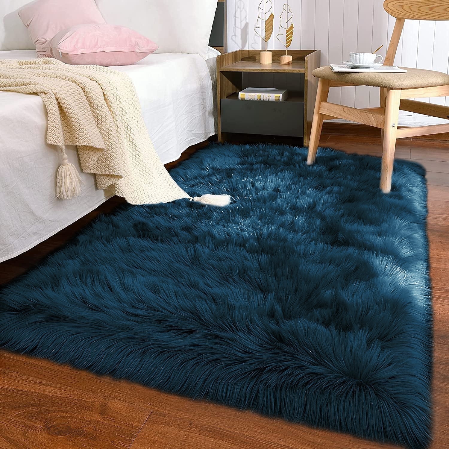 Junovo Luxury Fluffy Area Rugs Areary Rug for Bedroom Shaggy Rugs Area ...