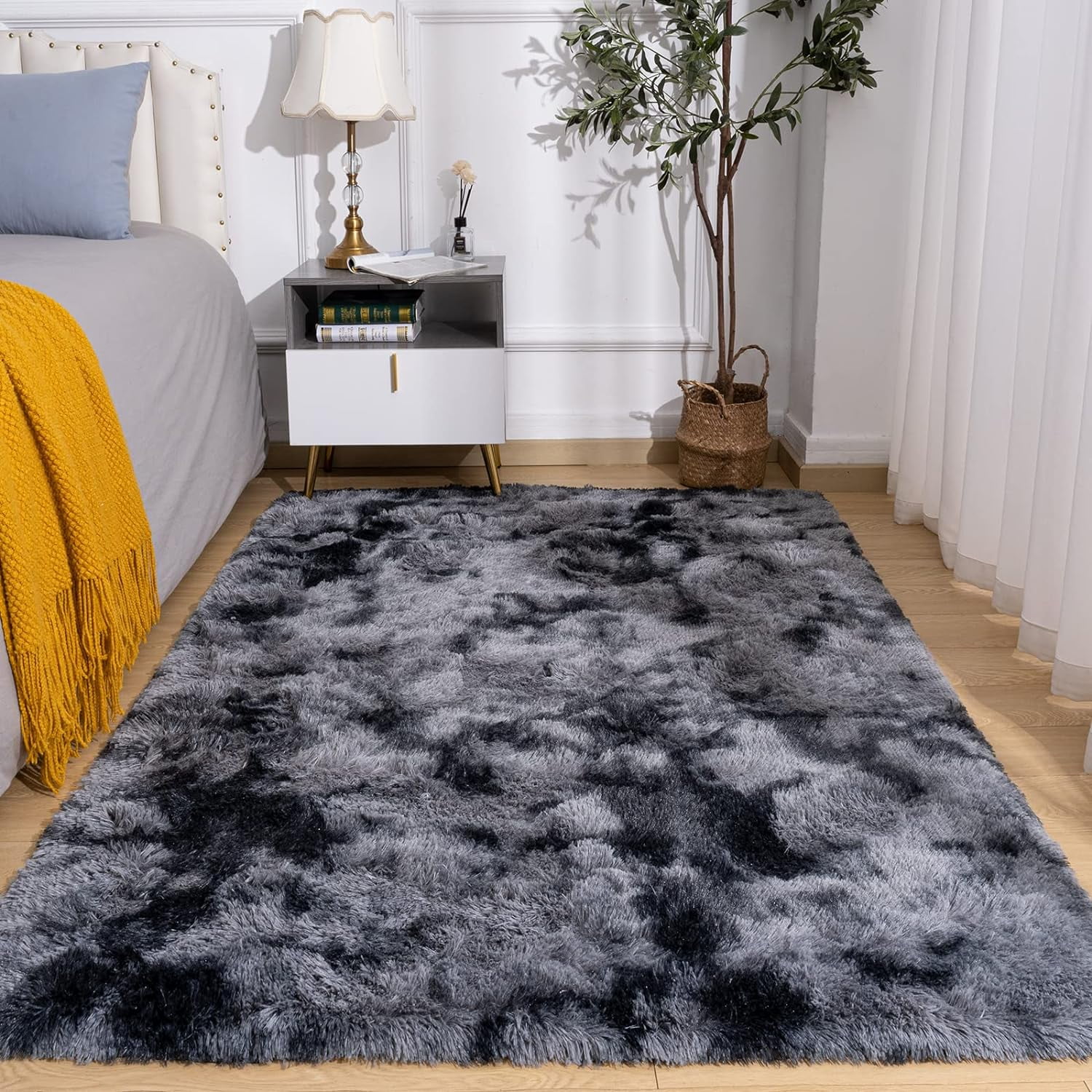 Junovo Luxury Velvet Shag Area Rug Modern Indoor Fluffy Rugs, Extra ... Junovo Luxury Velvet Shag Area Rug Modern Indoor Fluffy Rugs, Extra ...