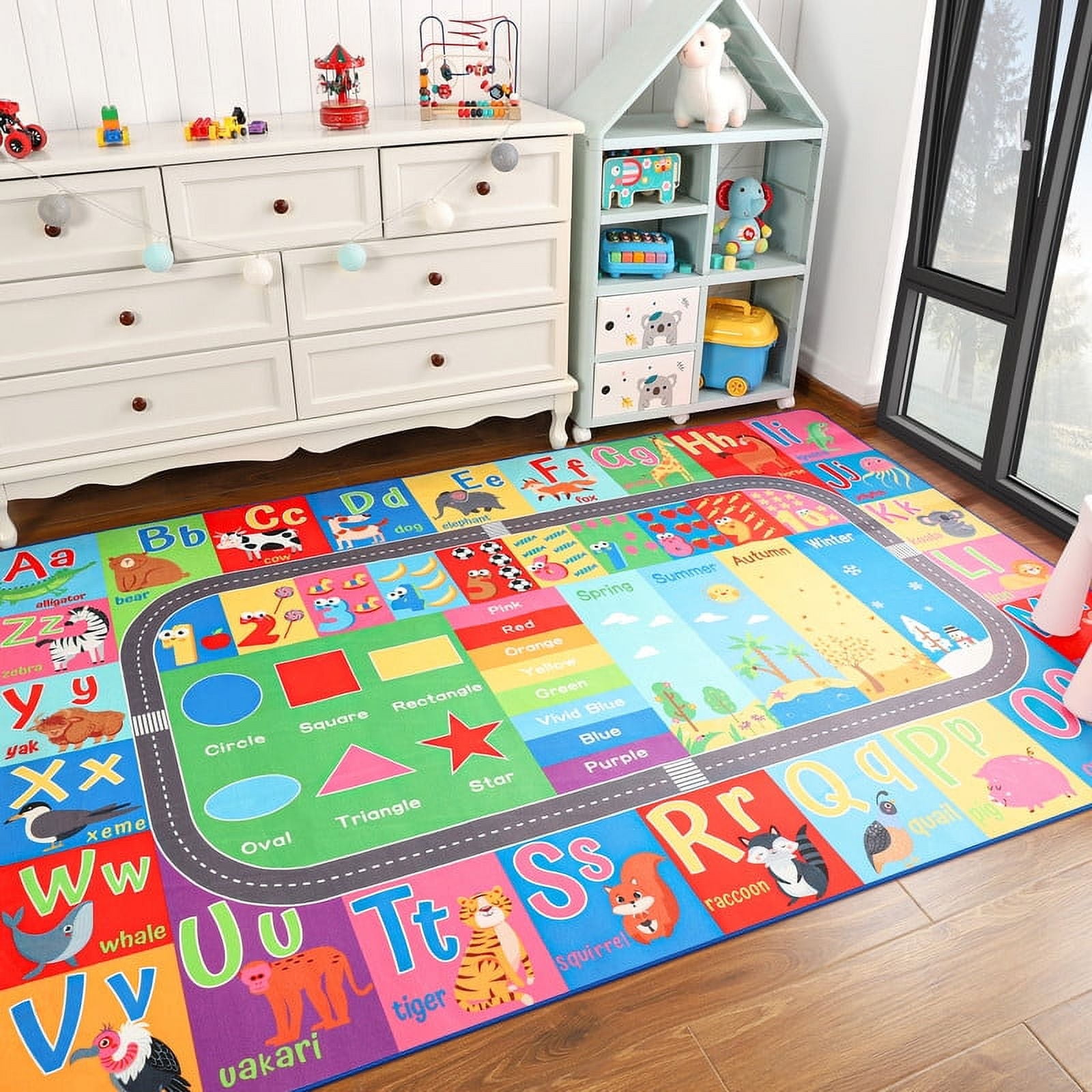 Junovo Playmat Area Rugs ABC Education Rug Non Slip Carpet for Children ...