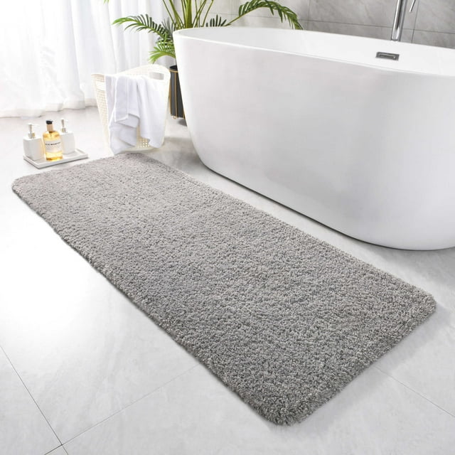 "Junovo Extra Long Non-Slip Microfiber Bathroom Rug, Soft Absorbent ...