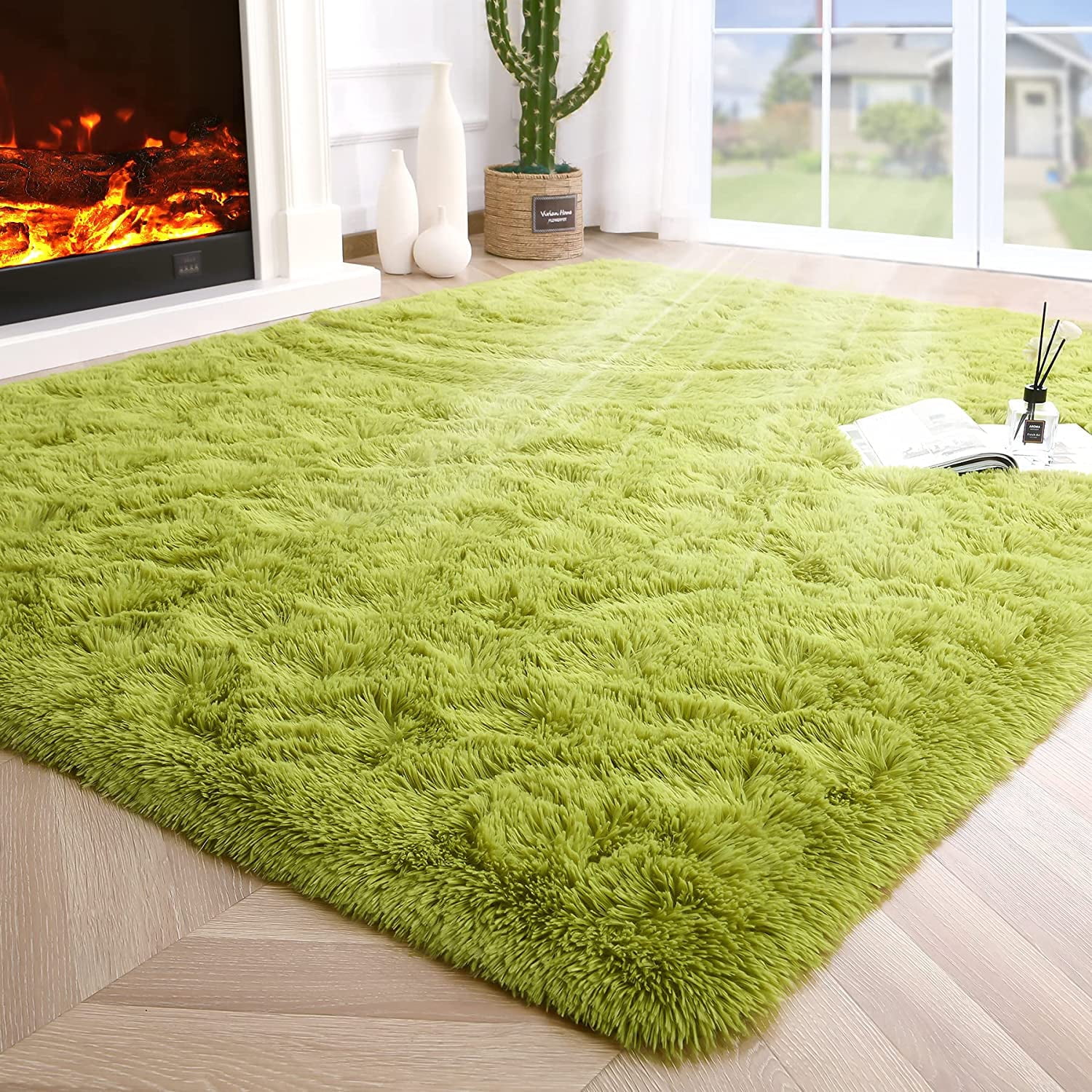 Junovo Super Soft Fluffy Area Rugs Modern Shag Rug for Bedroom Living ...