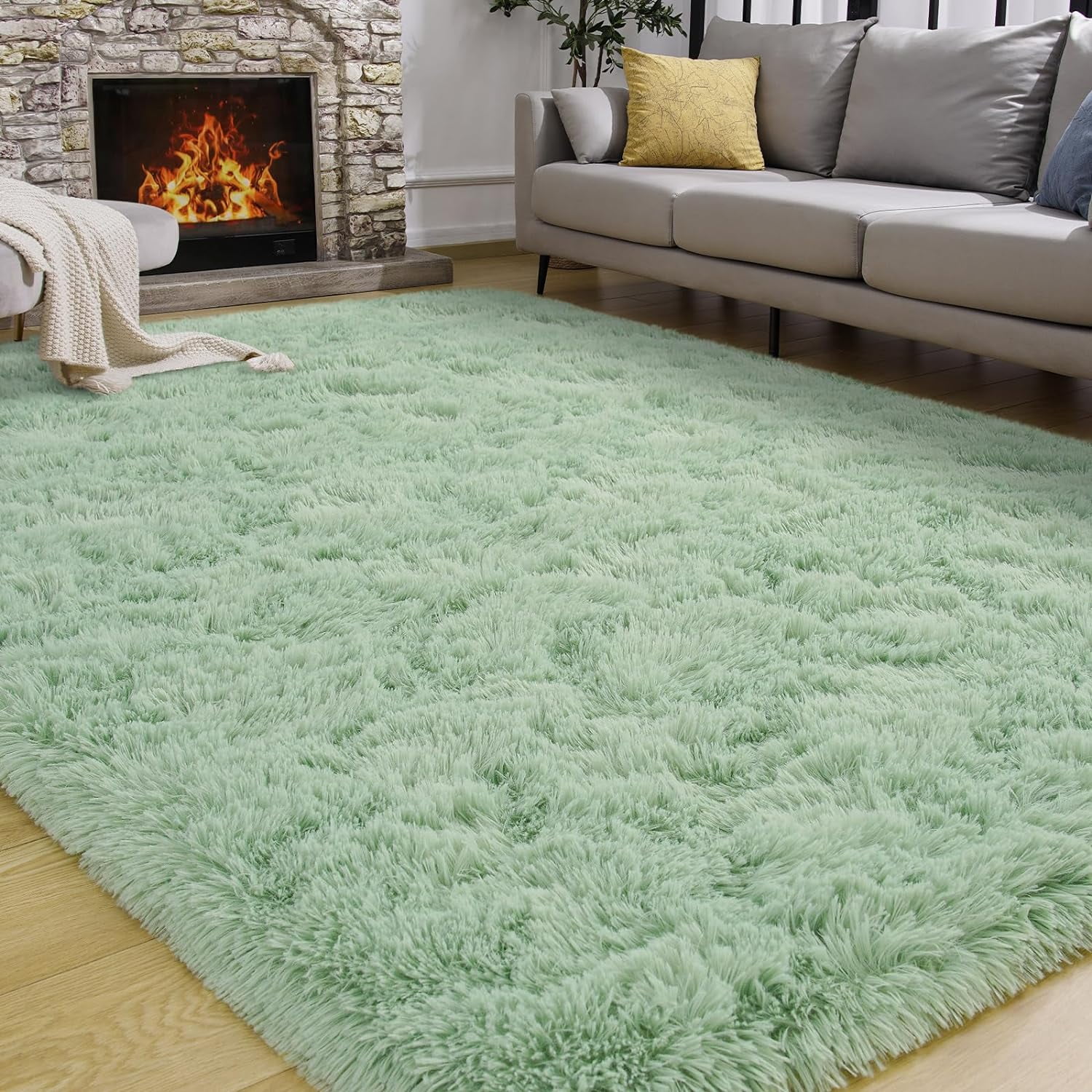 Junovo Super Soft Fluffy Area Rugs Modern Shag Rug for Bedroom Living ...