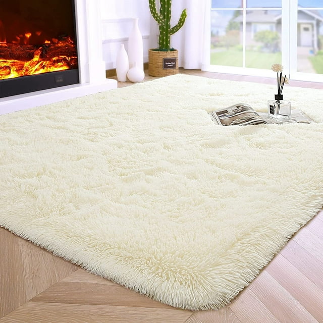 Junovo Super Soft Fluffy Area Rugs Modern Shag Rug for Bedroom Living ...