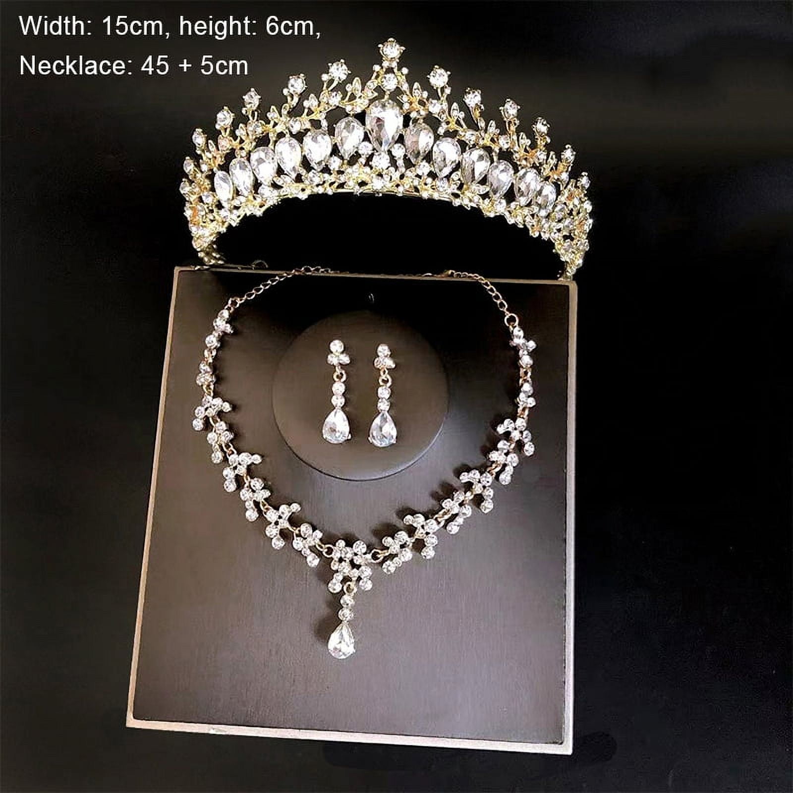 Juntful Wedding Tiara, Bridal Jewelry Set, Zinc Alloy, Crown Earrings ...