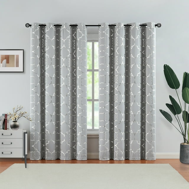 "Junvictex Light Living Room Blackout Curtain, Silver-Grey, 52""Wx84""L ...