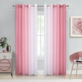 "Junvictex Ombre Chiffon Pink Sheer Curtains 52""Wx84""L, Set of 2 ...