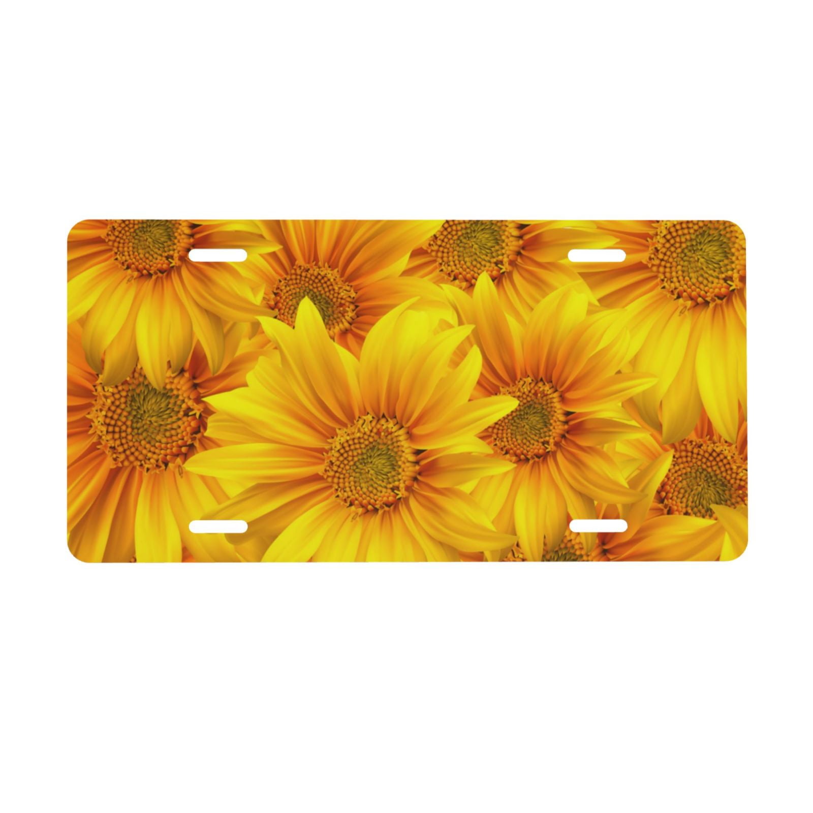 Junzan 3d Sunflowers Front License Plate Covers Decorative Car Metal ...