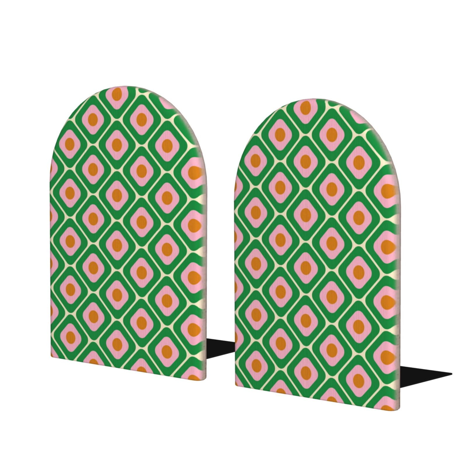 Junzan 60s and 70s Style for Wood Bookends,1 Pair Book Ends for Shelves ...