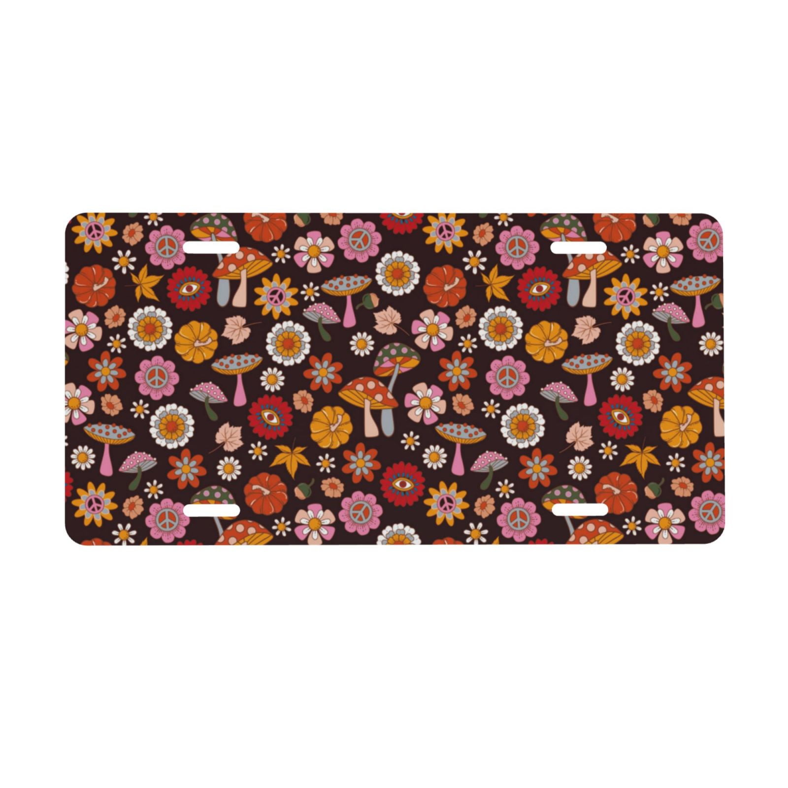 Junzan 70s Groovy Hippie Retro Front License Plate Covers Decorative ...