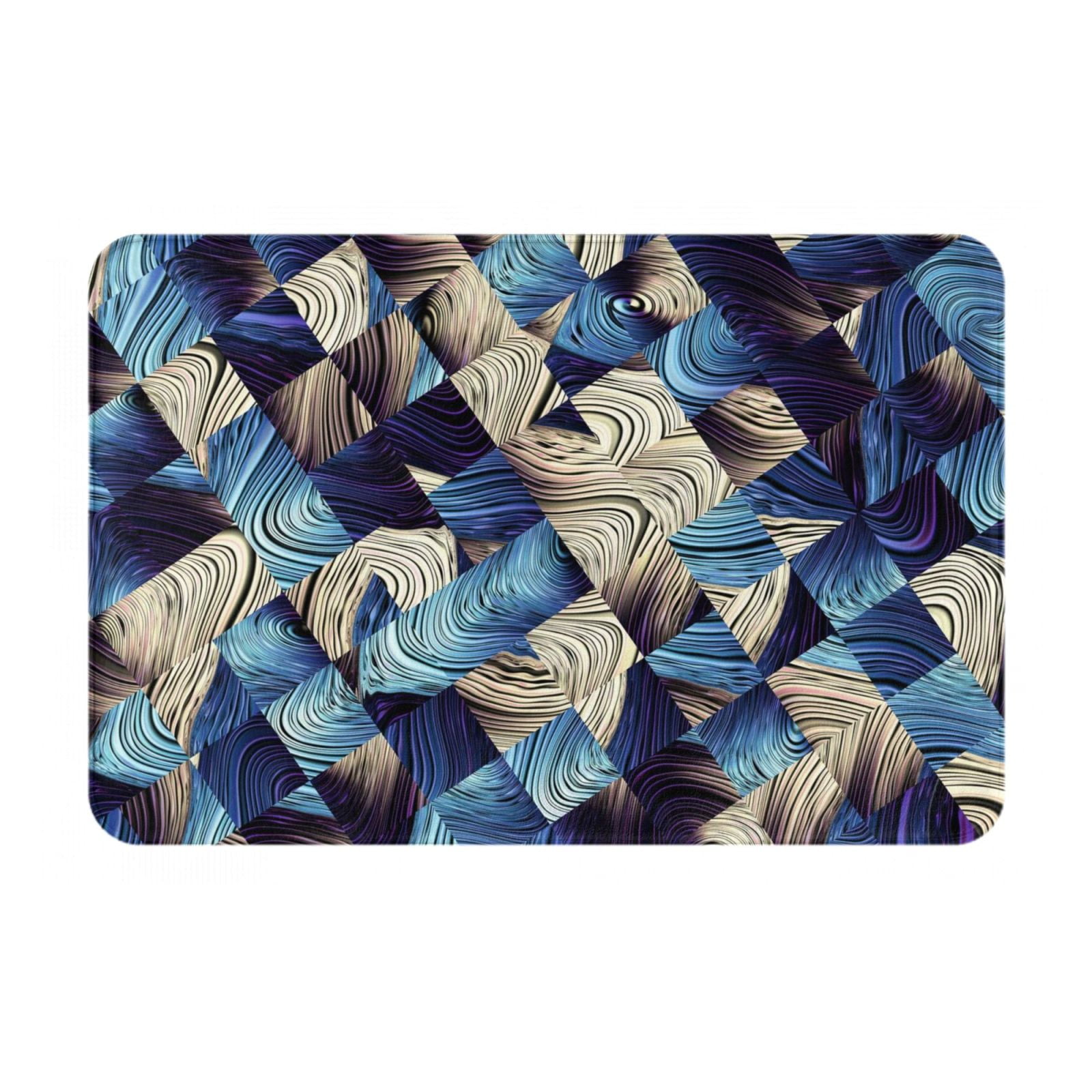 Junzan Abstract Blue Squares Custom Funny Welcome Doormat Personalized ...