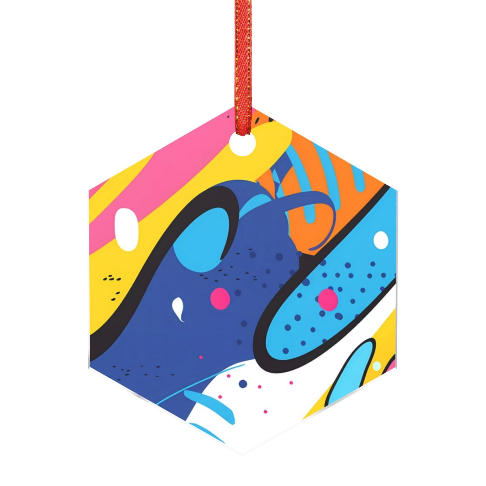 Junzan Abstract Color Splash Pattern Christmas Ornaments,1 PCS ...