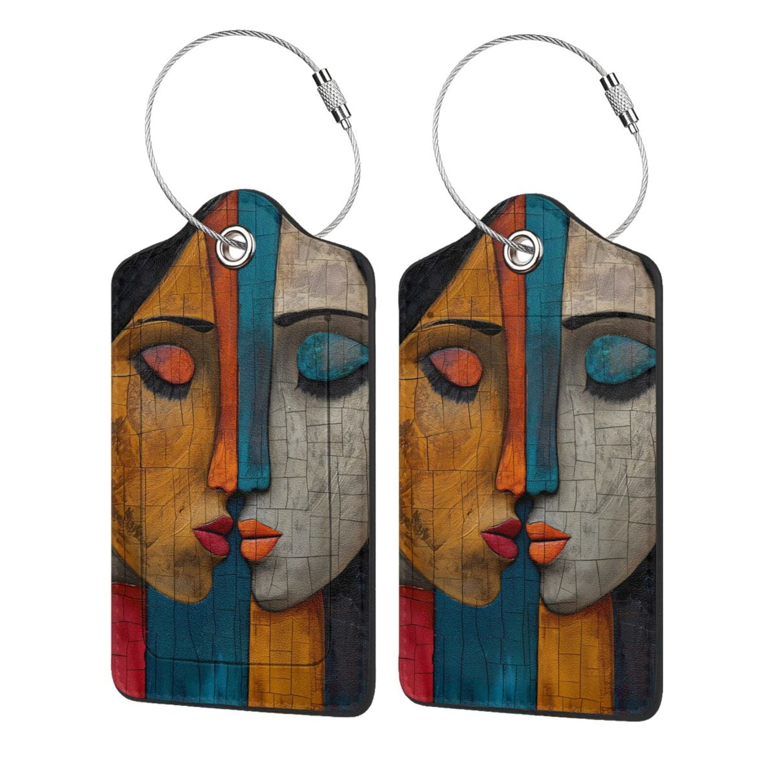 Junzan Abstract Colorful Duality for Luggage Tags,Leather Luggage Tags ...