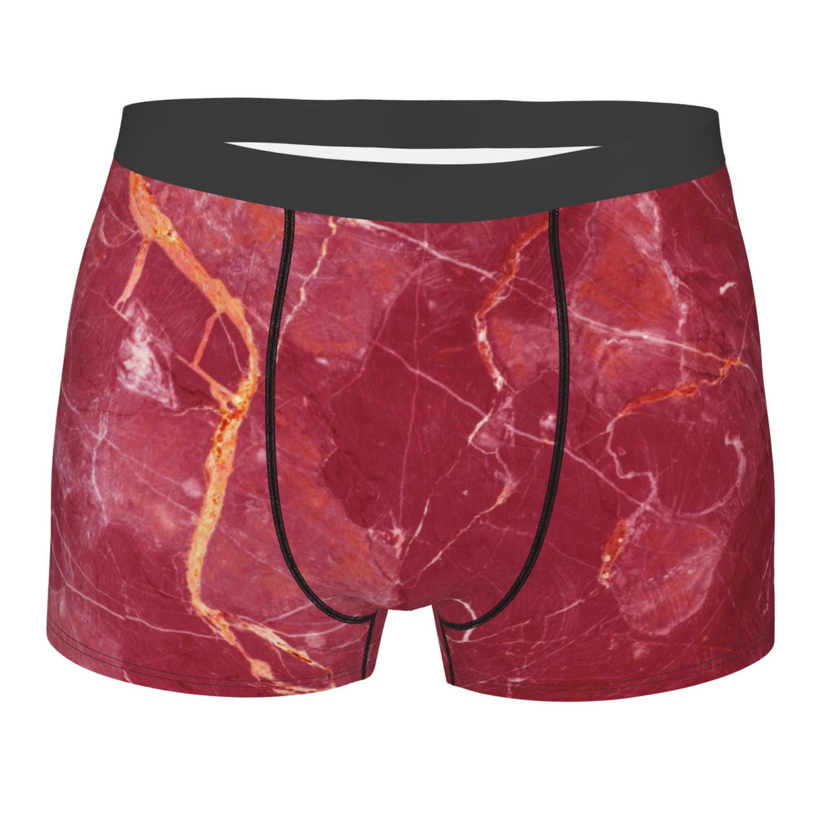 Junzan Abstract Red Marble Mens Underwear Boxer Briefs For Men’s ...
