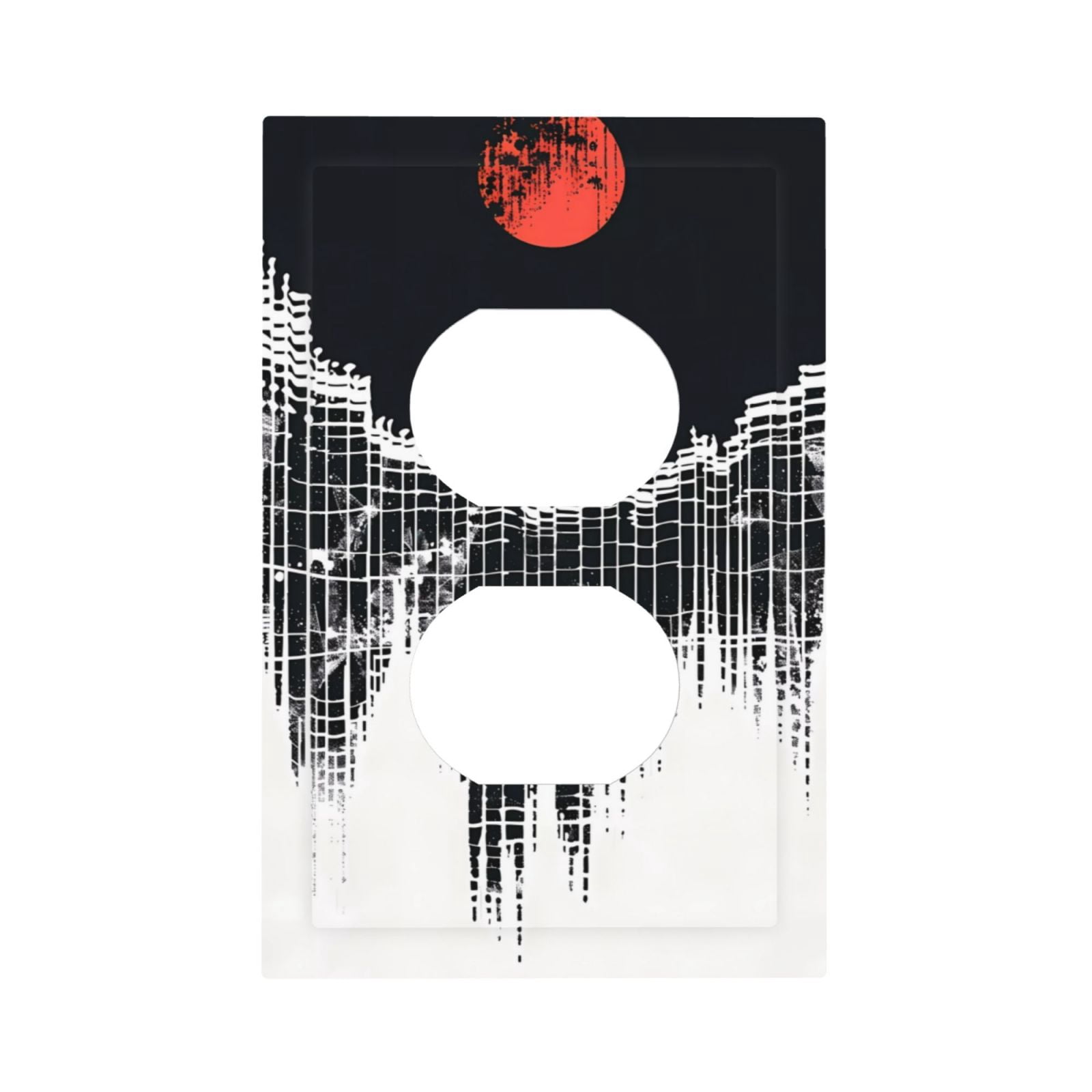 Junzan Abstract Red Sun Design for Electrical Outlet Covers, 5" x 3 ...