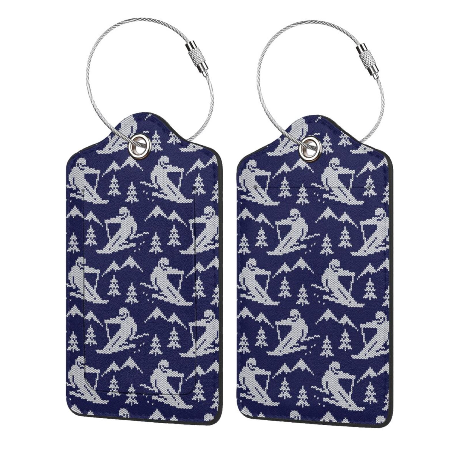 Junzan Abstract Skiing for Luggage Tags,Leather Luggage Tags for ...