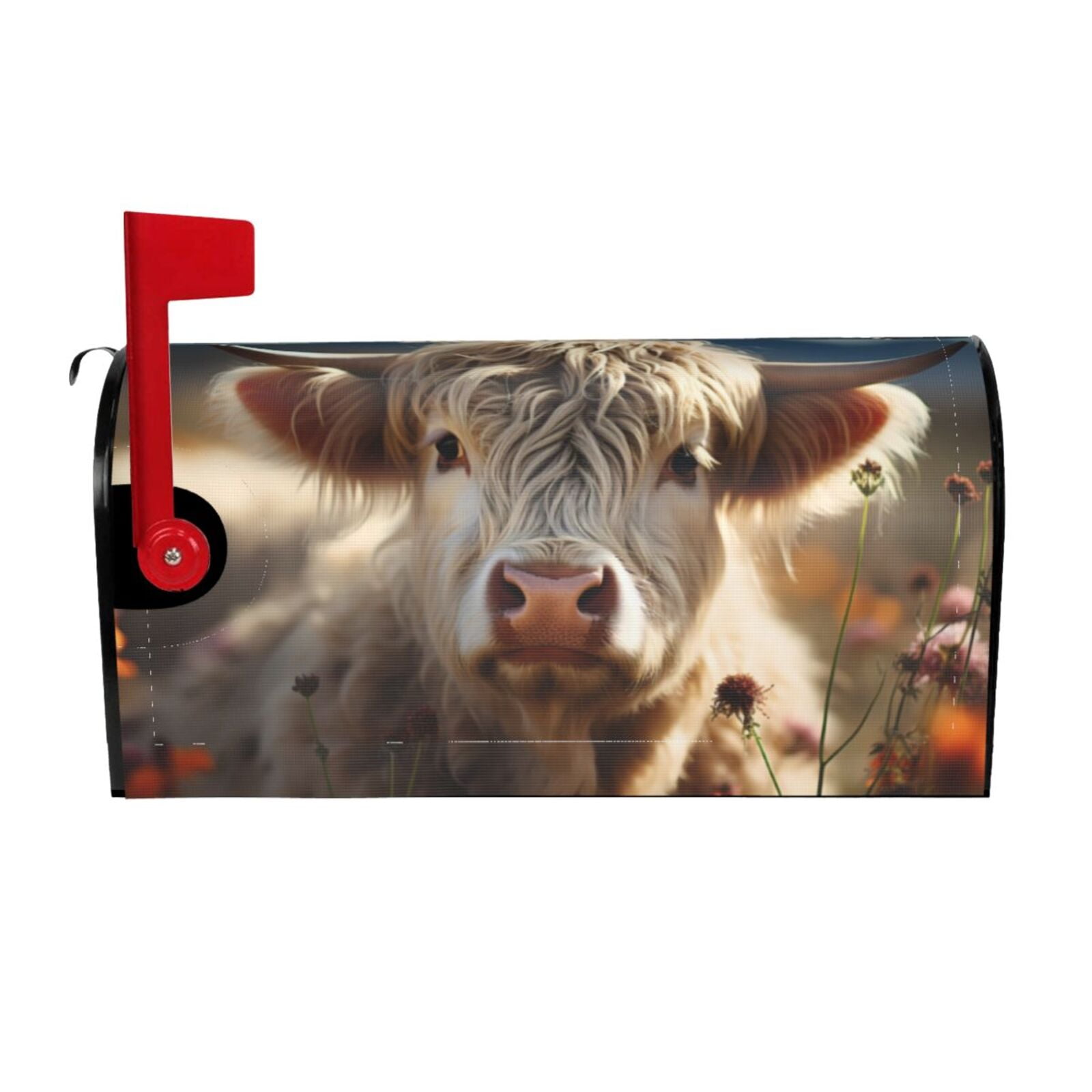 Junzan Adorable Flower Field Cow Pattern Mailbox Covers,Magnetic ...