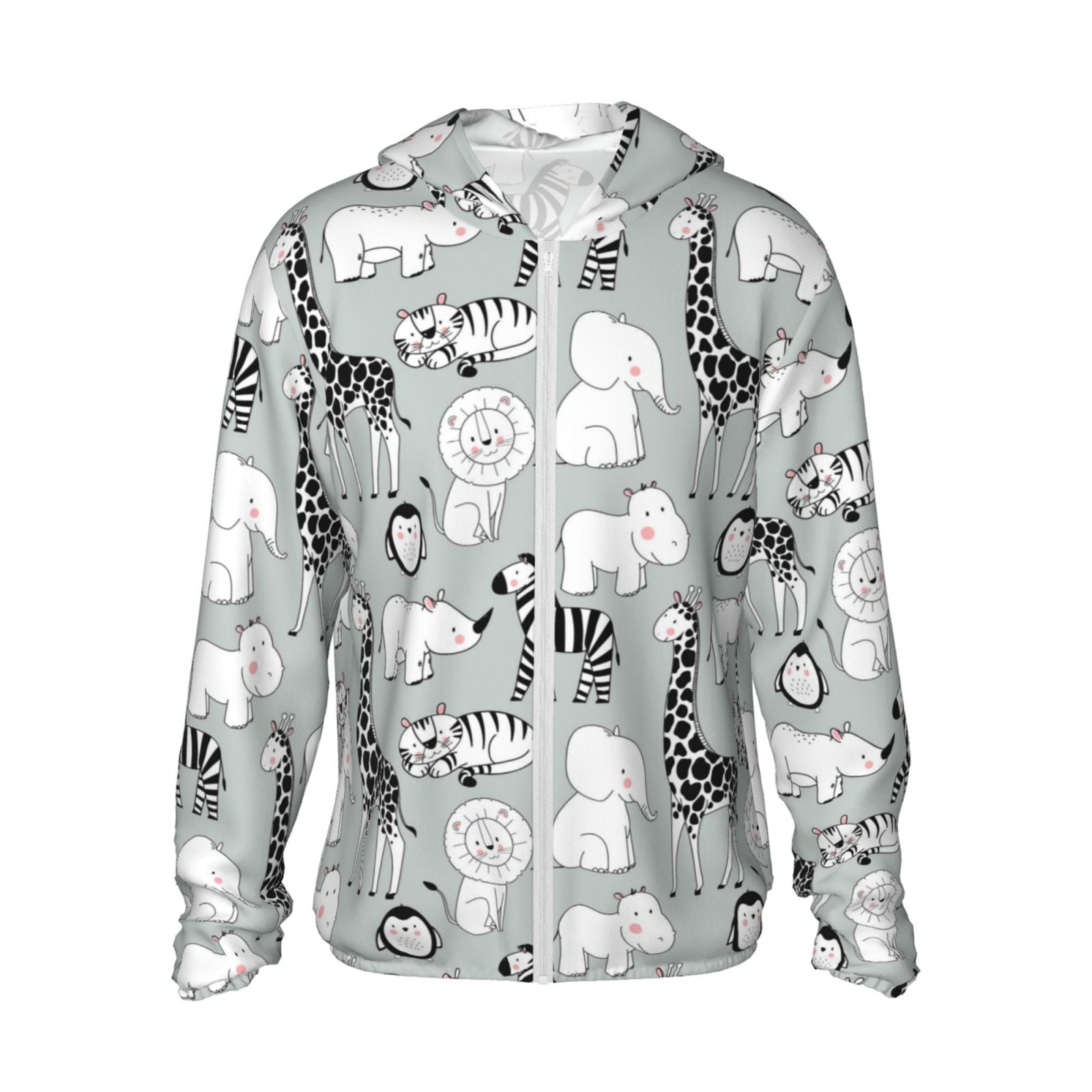 Junzan African Animals Pattern Adult Sun Protection Shirts, Fishing ...