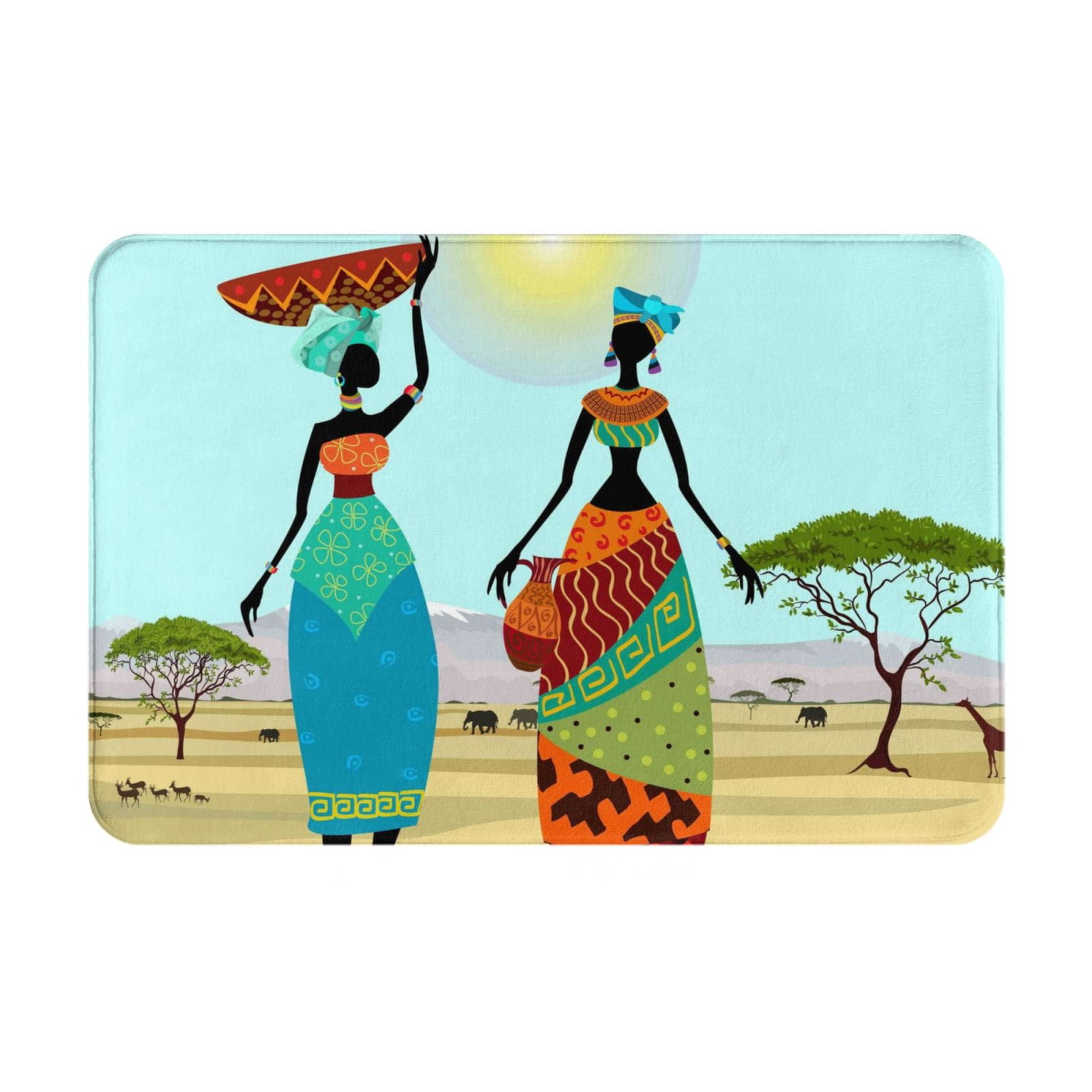 Junzan African Women In Mountain Landscape Custom Funny Welcome Doormat ...