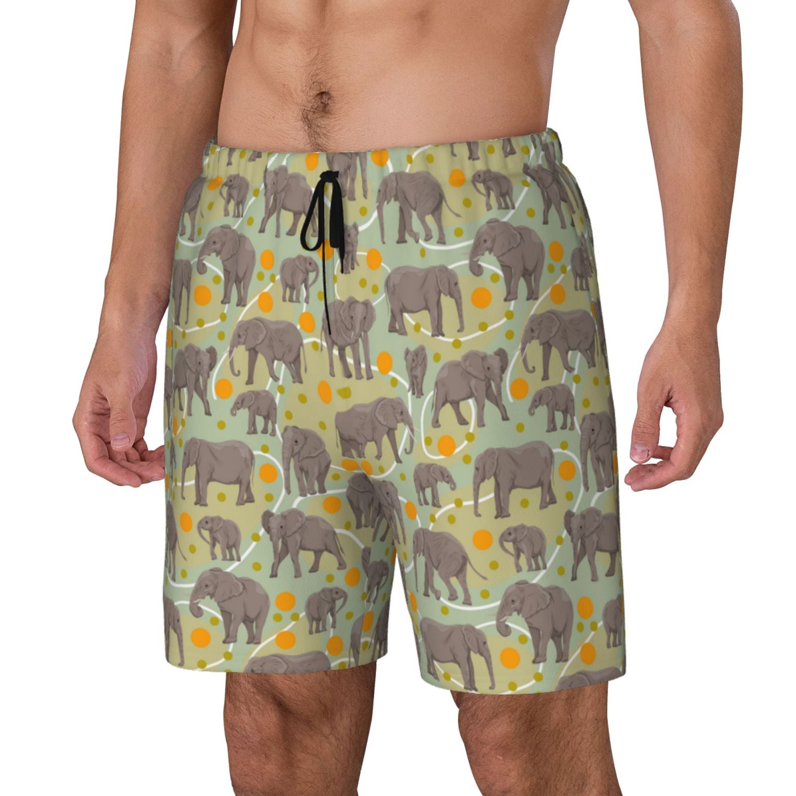 Junzan African bush elephant Print Swim Trunks Men Swim Shorts with ...