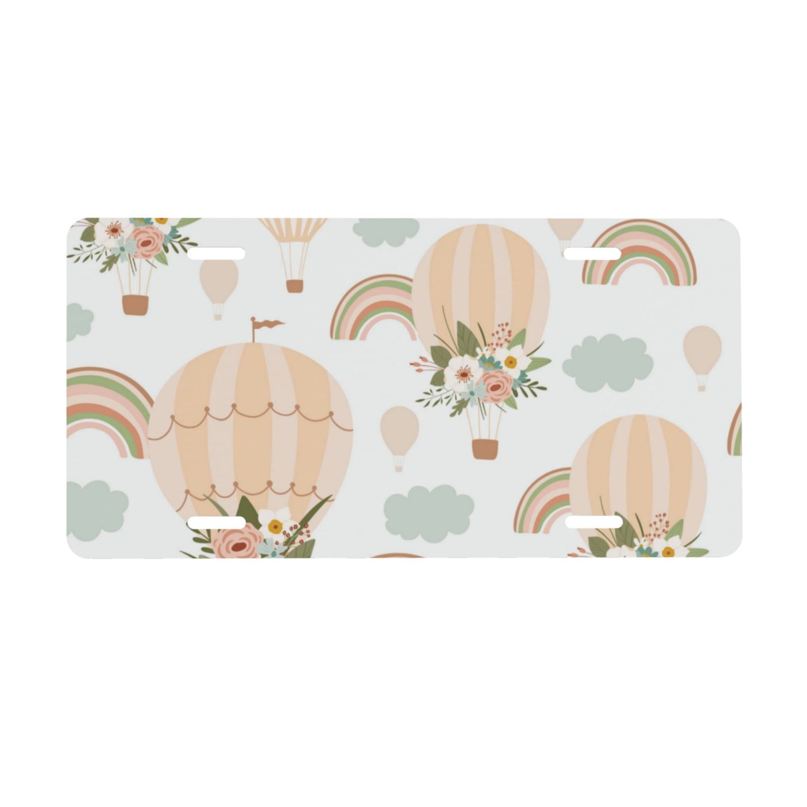 Junzan Air Balloon And Flower Front License Plate Covers Decorative Car ...