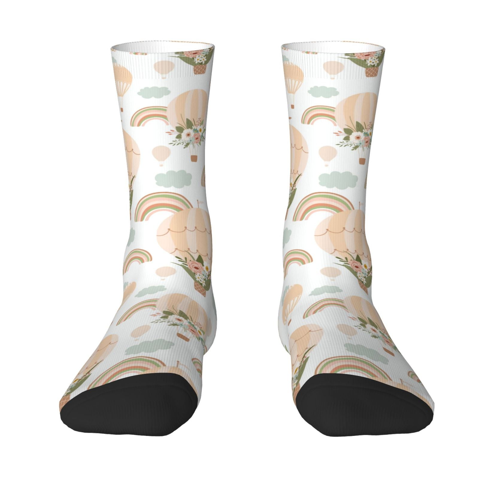 Junzan Air Balloon And Flower Mens Funny Socks For Men Women Colorful ...