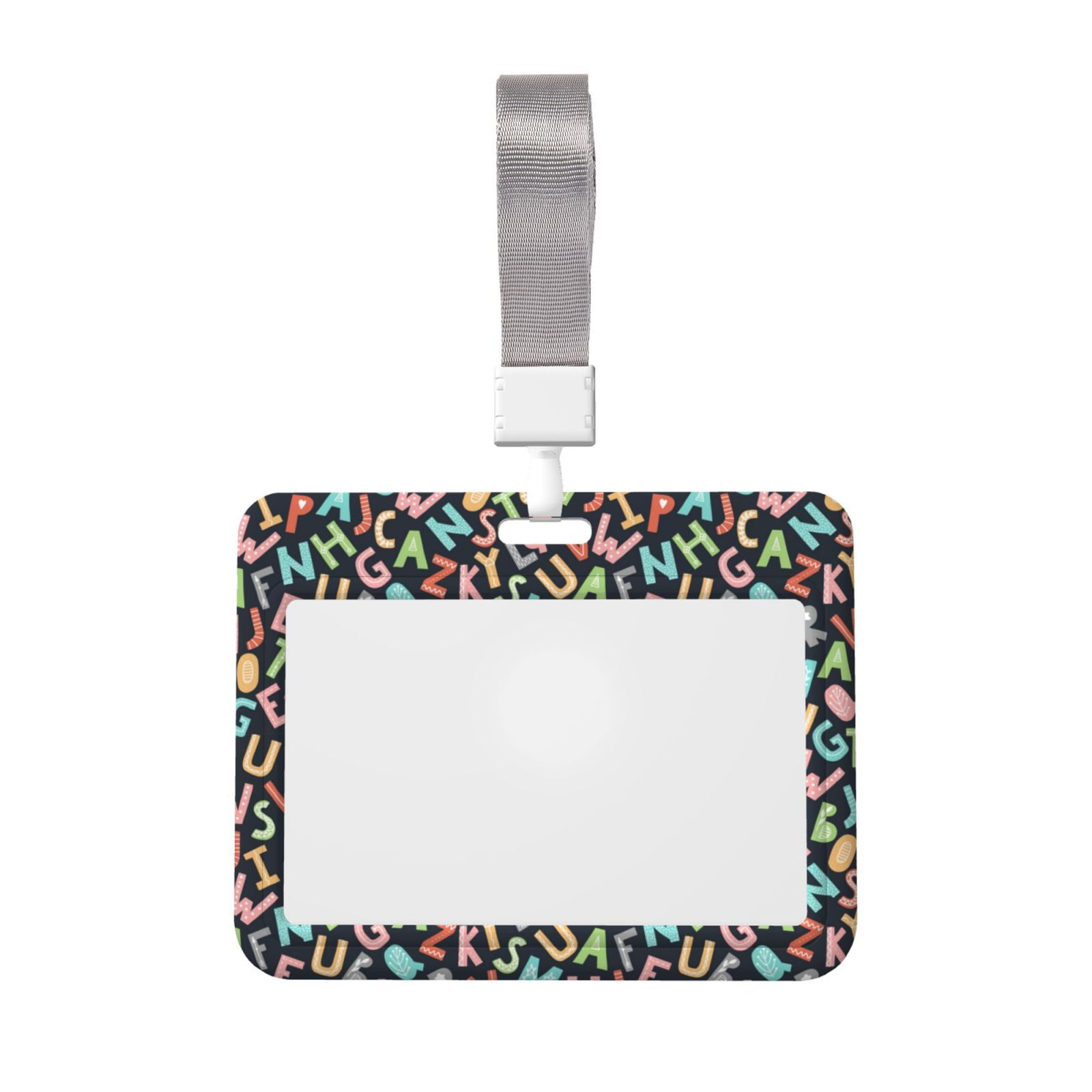 Junzan Alphabet ID Badge Holder with Windows Key Card Work Badge Sleeve ...
