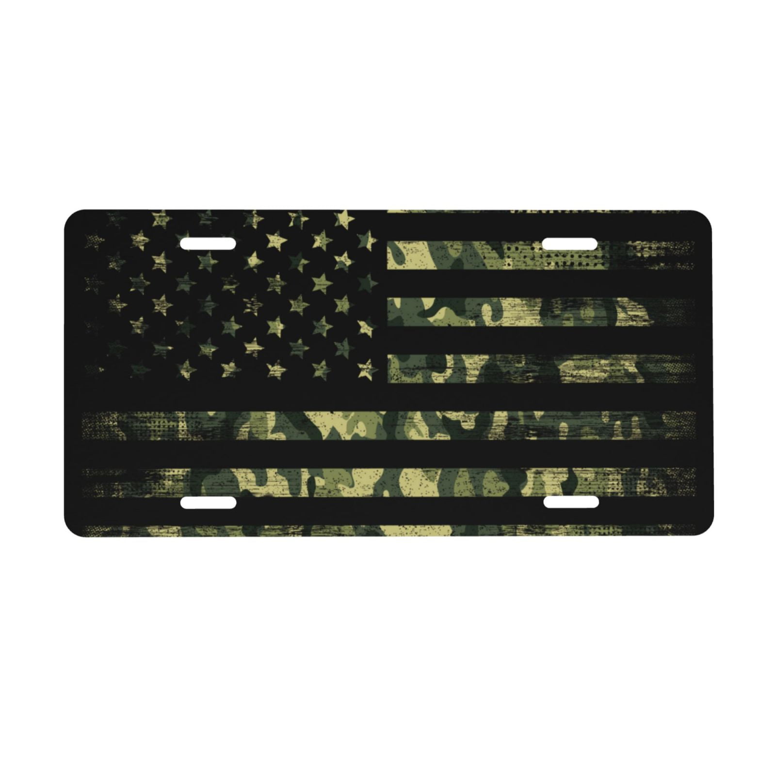 Junzan American Flag Camo Front License Plate Covers Decorative Car ...