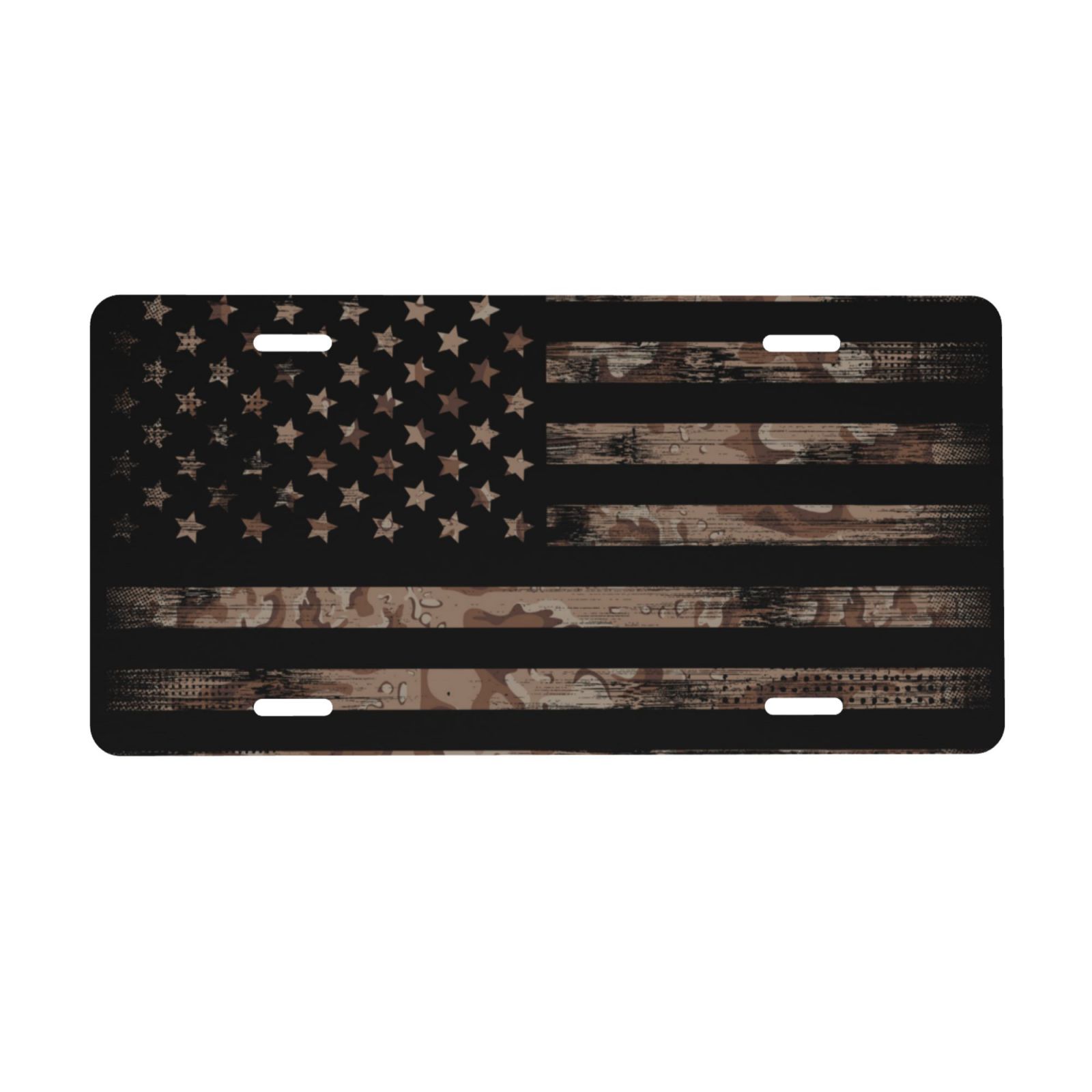 Junzan American Flag With Desert Camouflage Front License Plate Covers ...