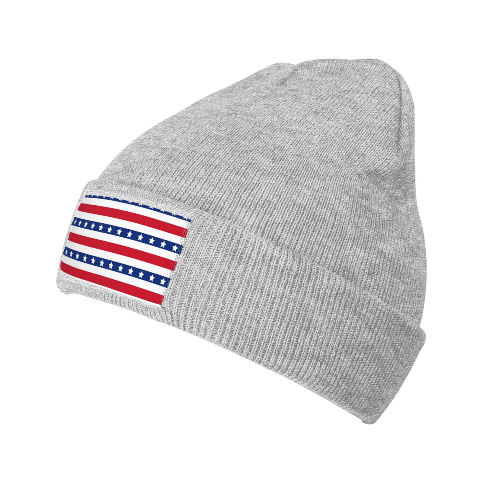 Junzan American Patriotic Stars And Stripes Mens Winter Hats Thick Knit ...