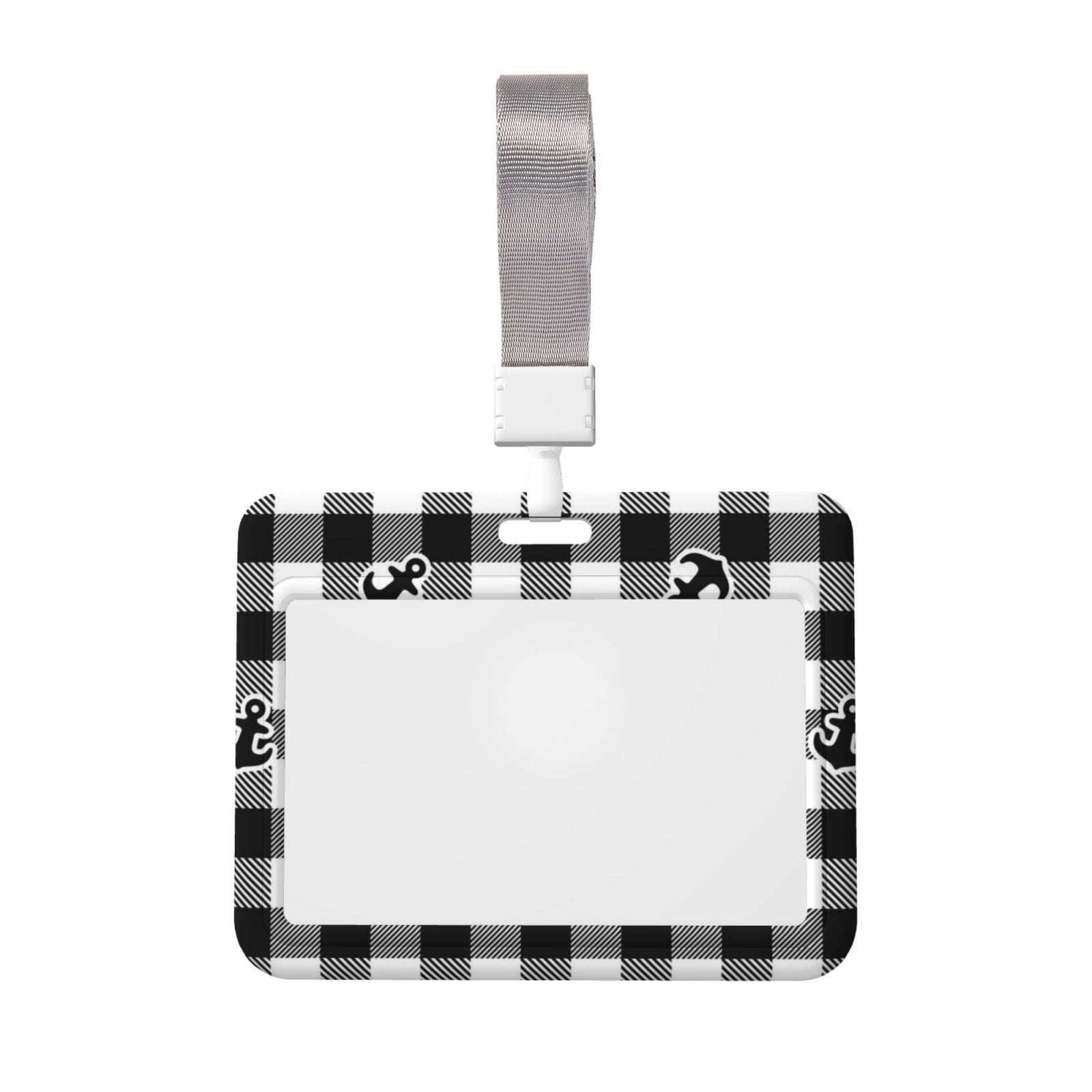 Junzan Anchor Black Tartan Plaid Id Badge Holder With Windows Key Card ...