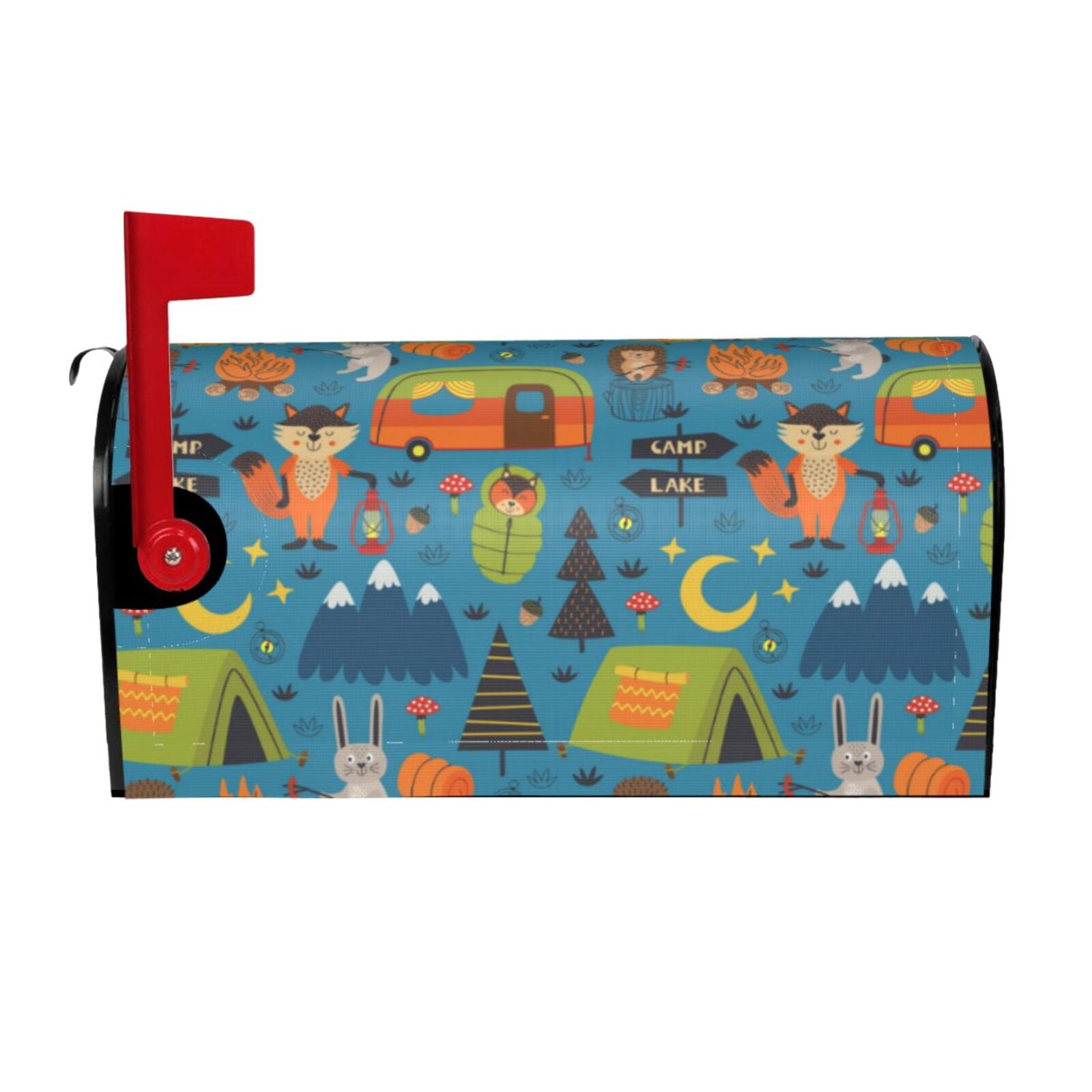 Junzan Animals In Camping Pattern Mailbox Covers,Magnetic Mailbox ...