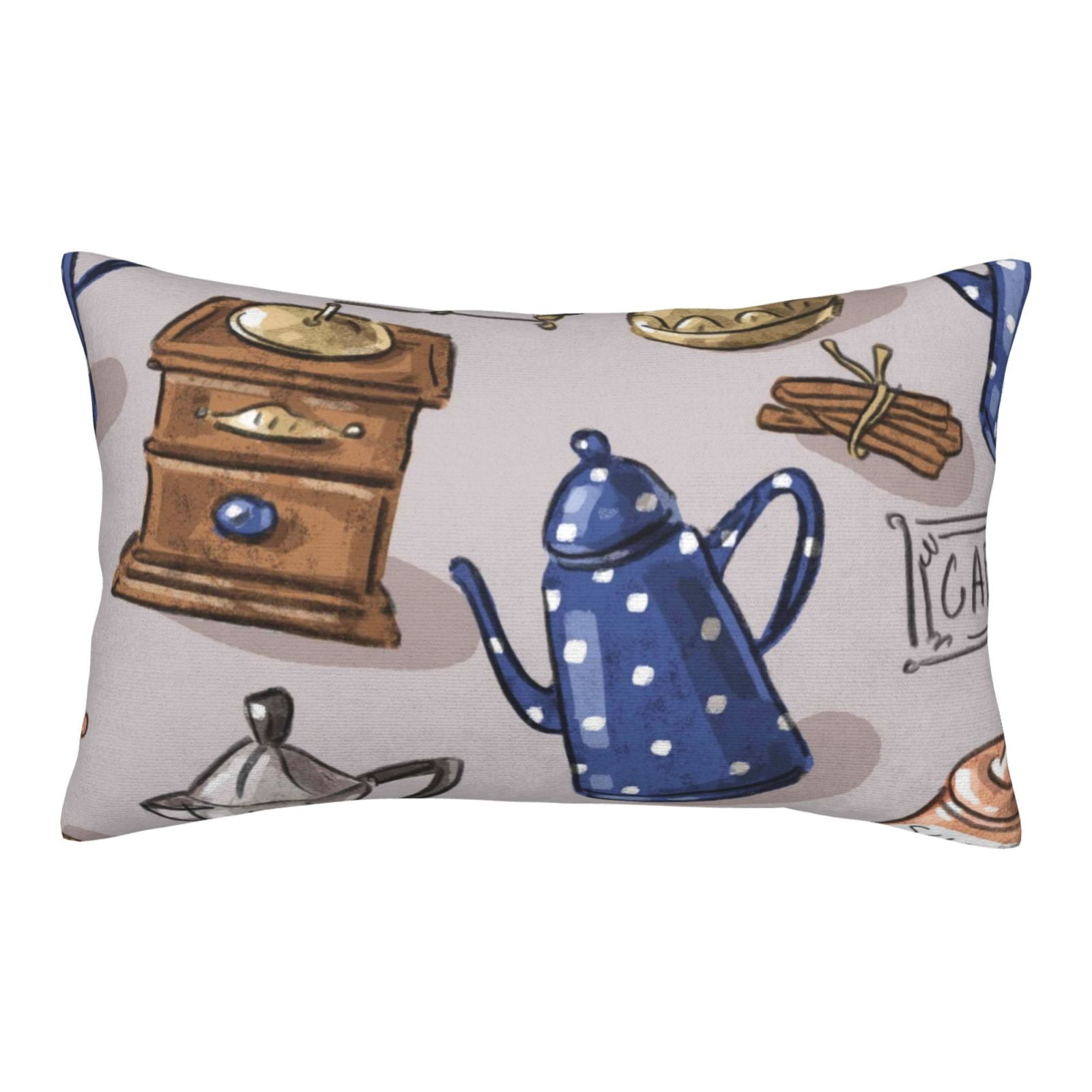 Junzan Antique Vintage Teapot Coffee Grinder Pillow Cases Standard Size ...