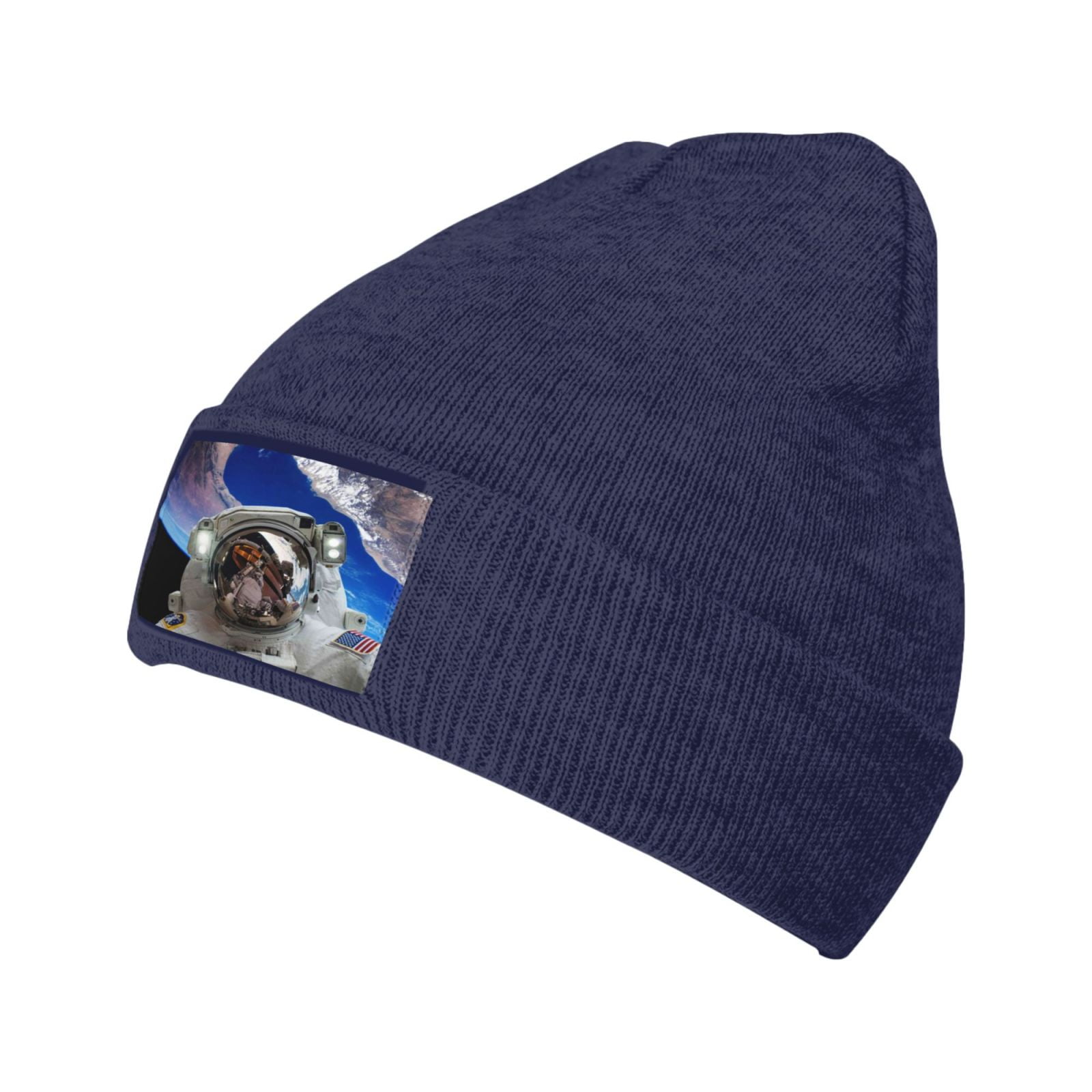 Junzan Astronaut In Outer Space Mens Winter Hats Thick Knit Cuff Beanie ...