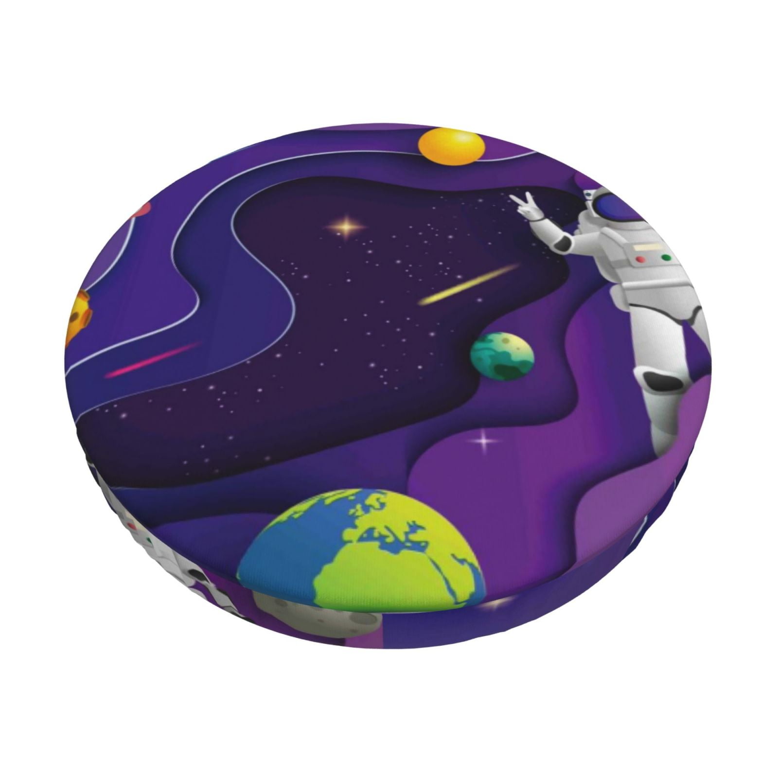 Junzan Astronaut On Mission In Outer Space Bar Stool Cover Round Seat ...