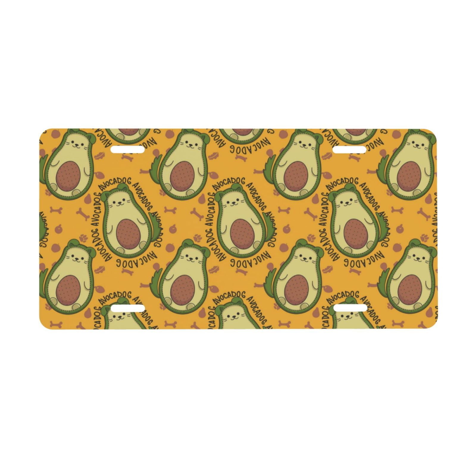 Junzan Avocado Dog Front License Plate Covers Decorative Car Metal ...
