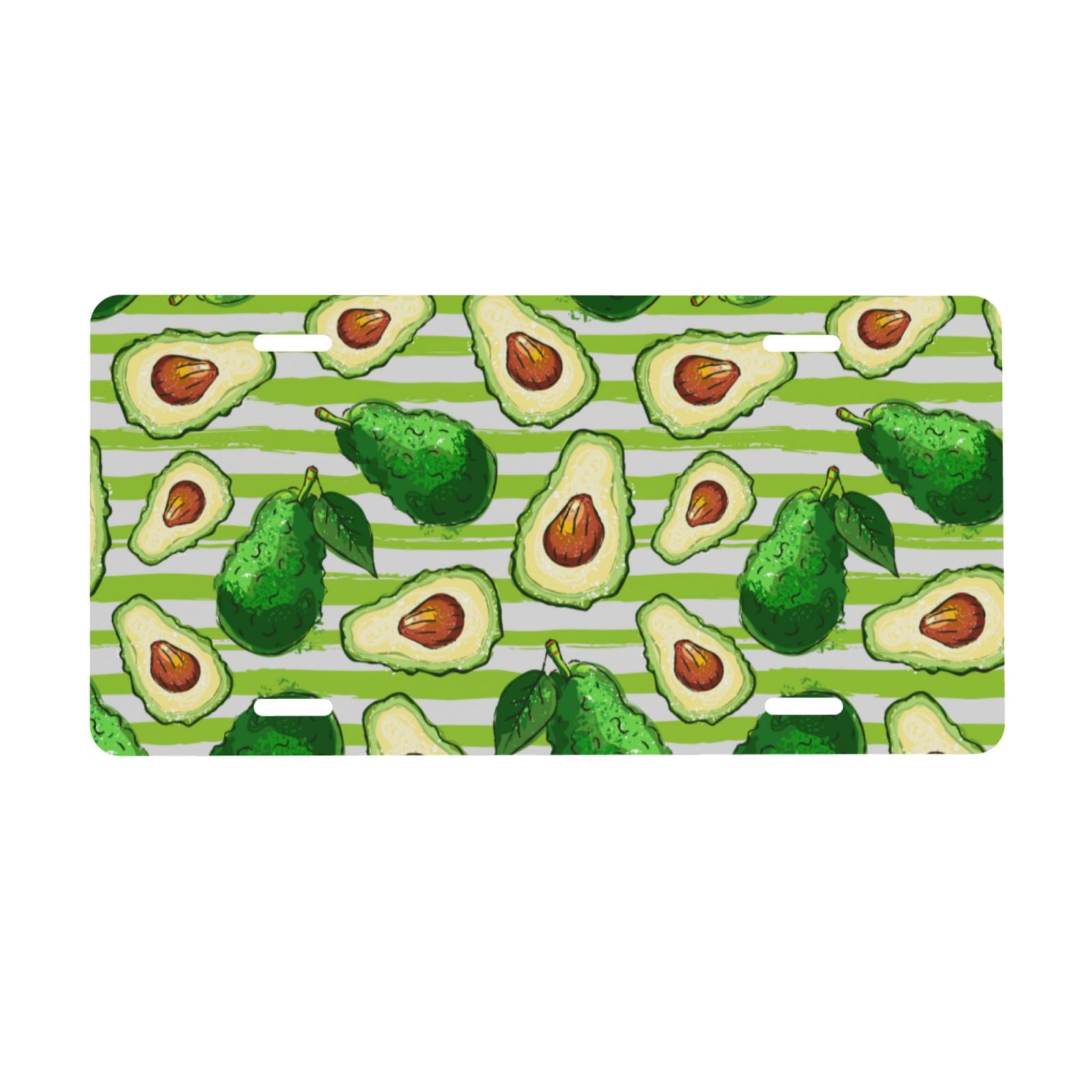 Junzan Avocado Green Striped Front License Plate Covers Decorative Car ...