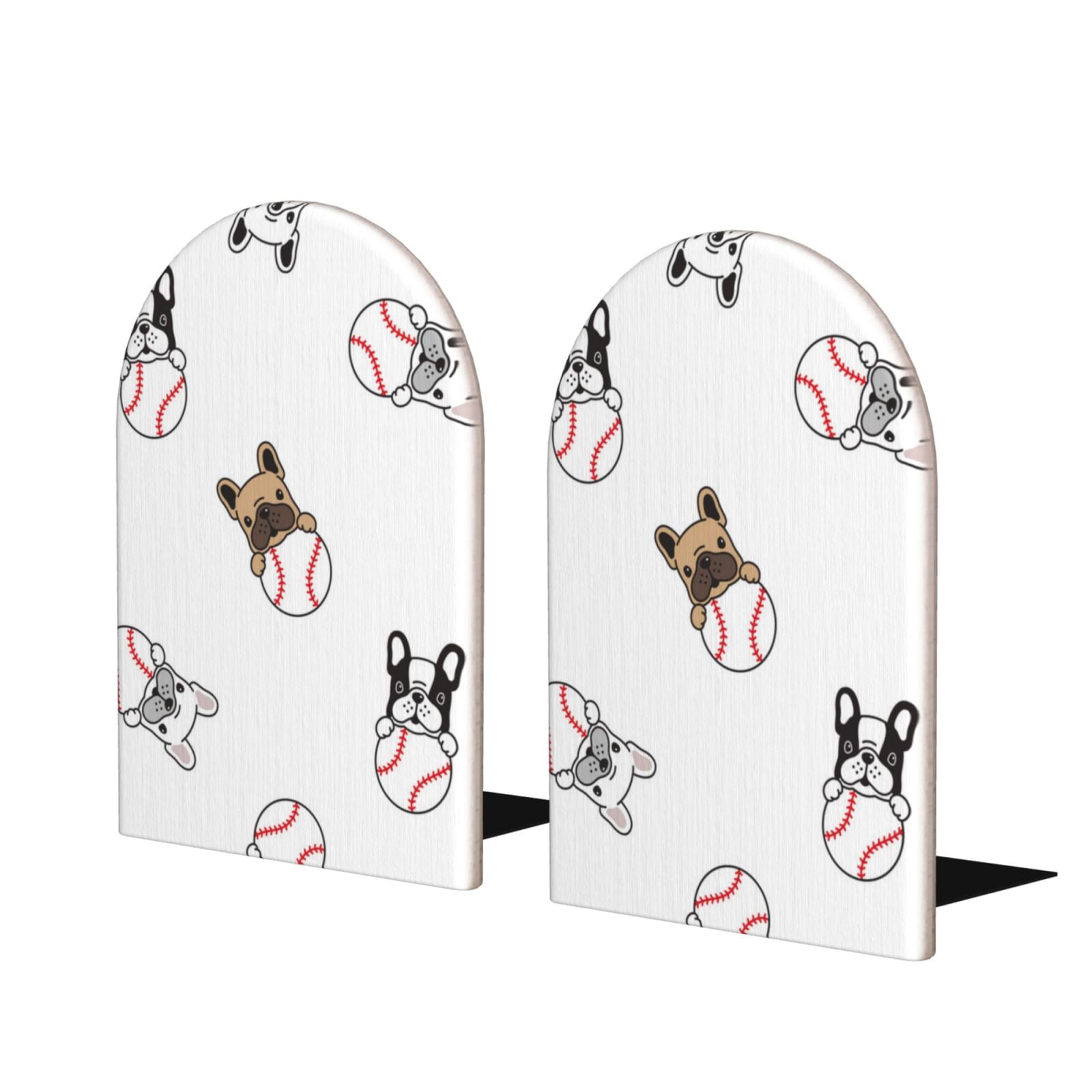 Junzan Bbaseball Dog for Wood Bookends,1 Pair Book Ends for Shelves ...
