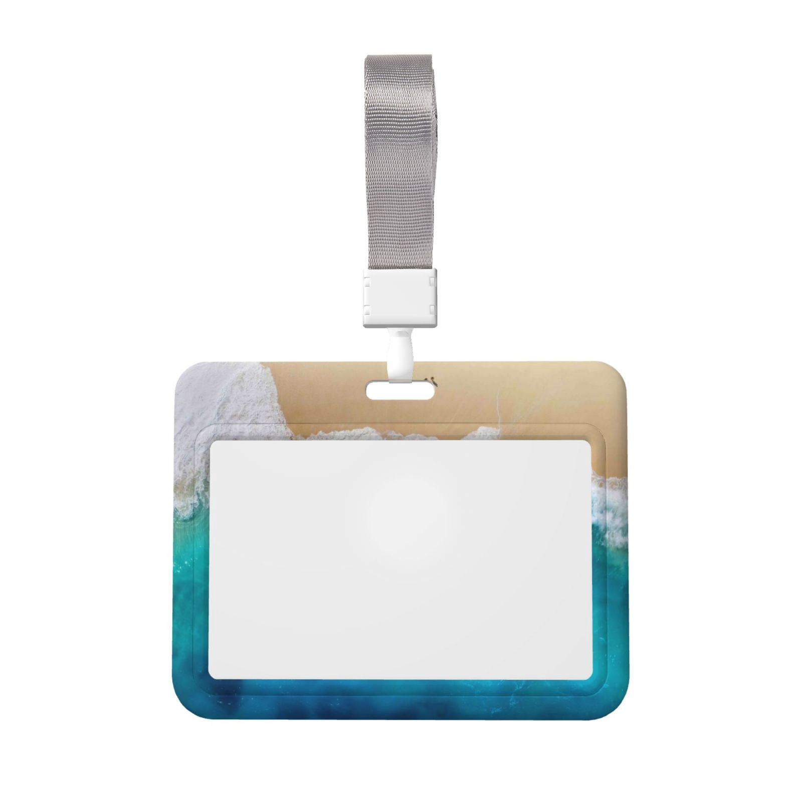 Junzan Beach Id Badge Holder With Windows Key Card Work Badge Sleeve ...