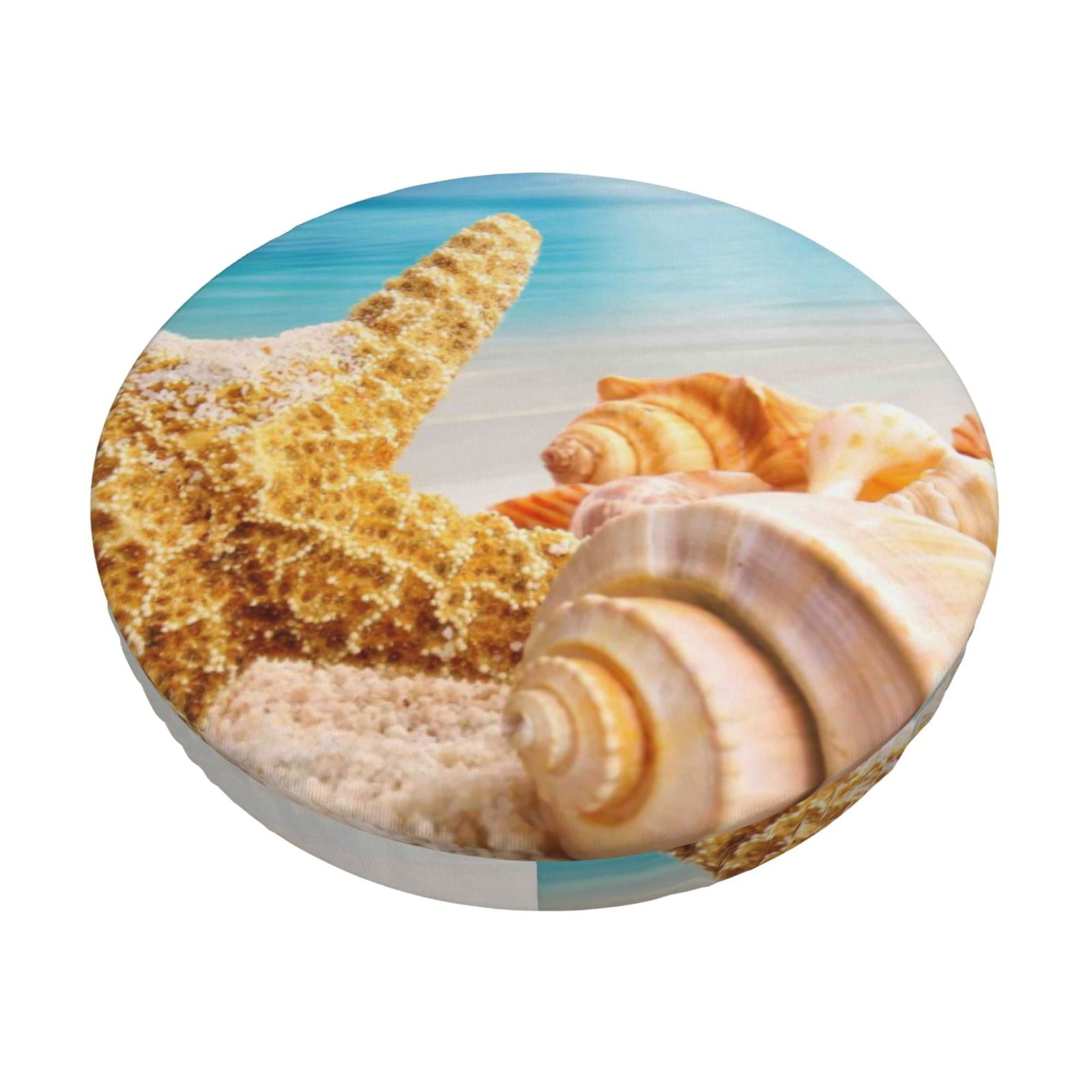 Junzan Beach Starfish Shell Bar Stool Cover Round Seat Cushion With ...