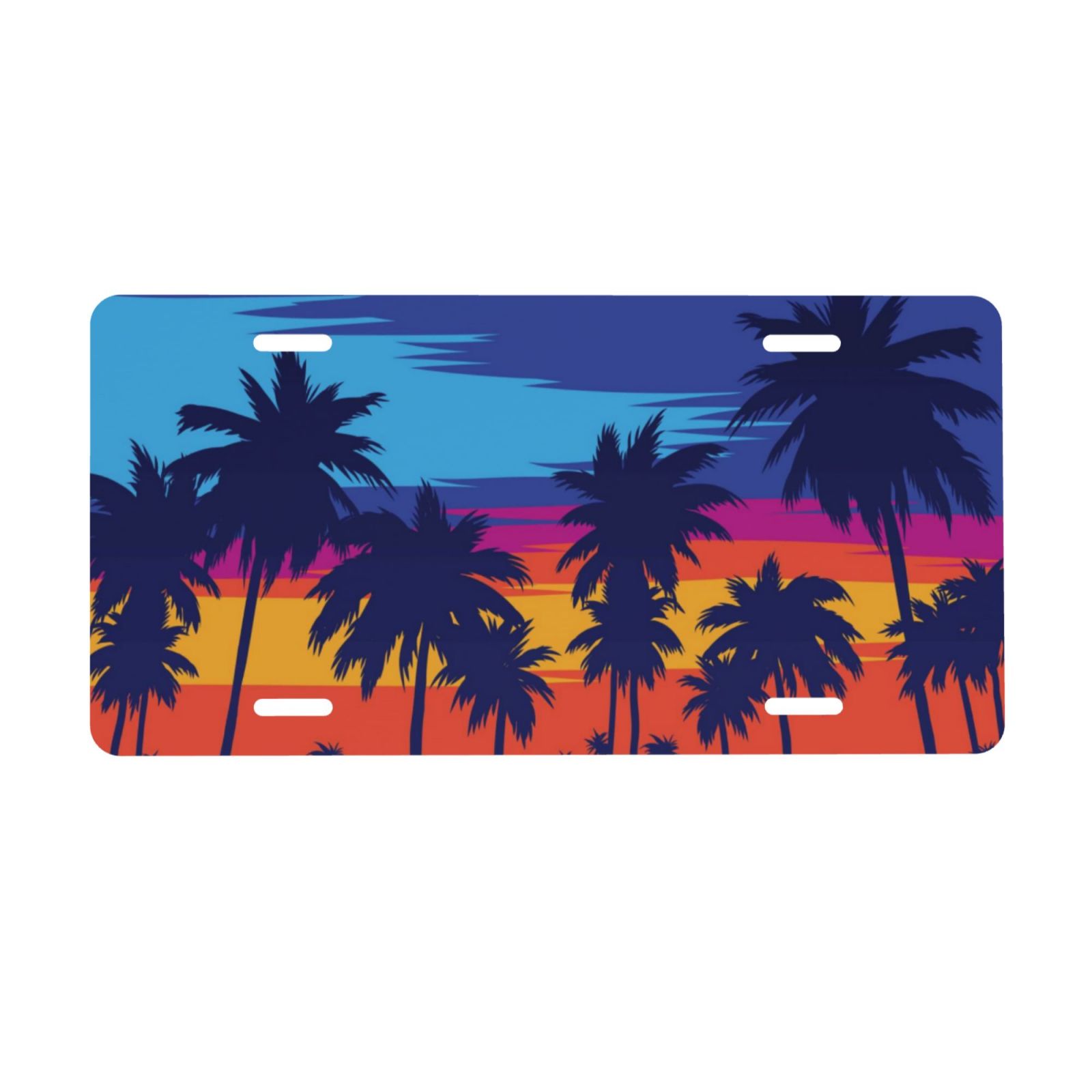 Junzan Beach With Palm Trees (3) Front License Plate Covers Decorative ...